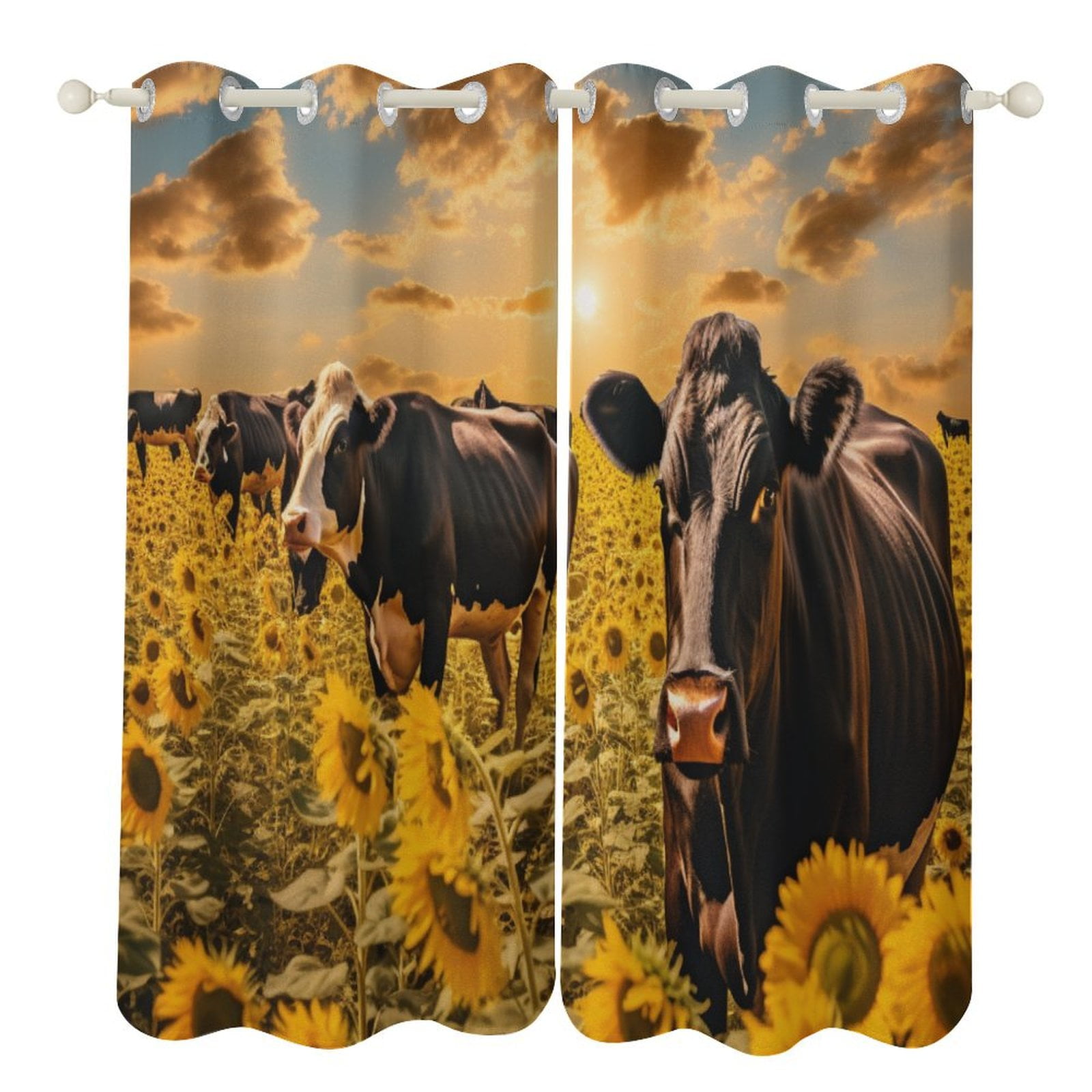 Farm Cows Modern Window for Living Room Curtains for Child Bedroom ...