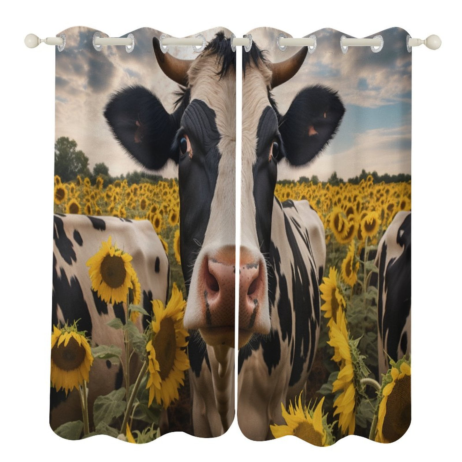 Farm Cows Modern Window for Living Room Curtains for Child Bedroom ...