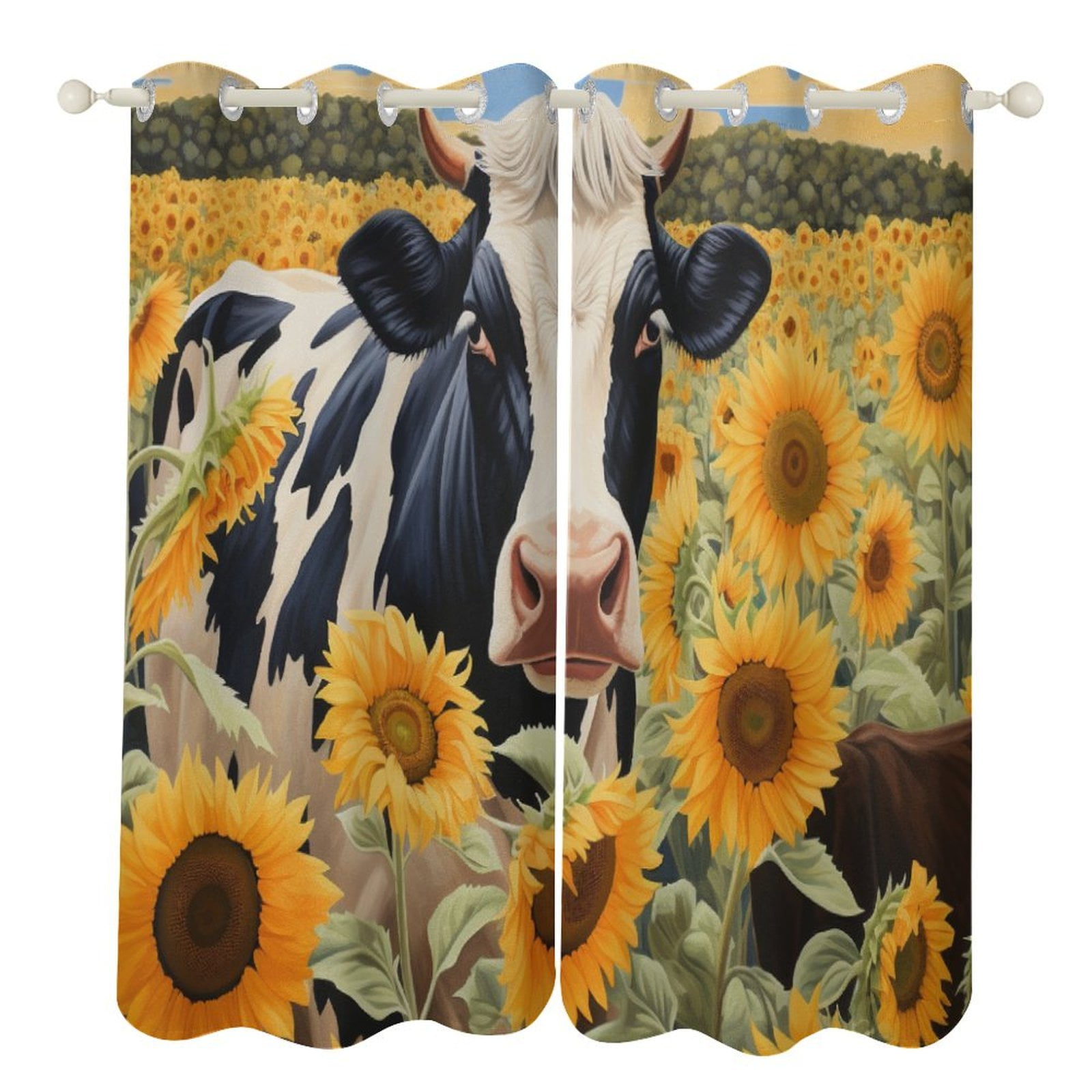 Farm Cows Modern Window for Living Room Curtains for Child Bedroom ...