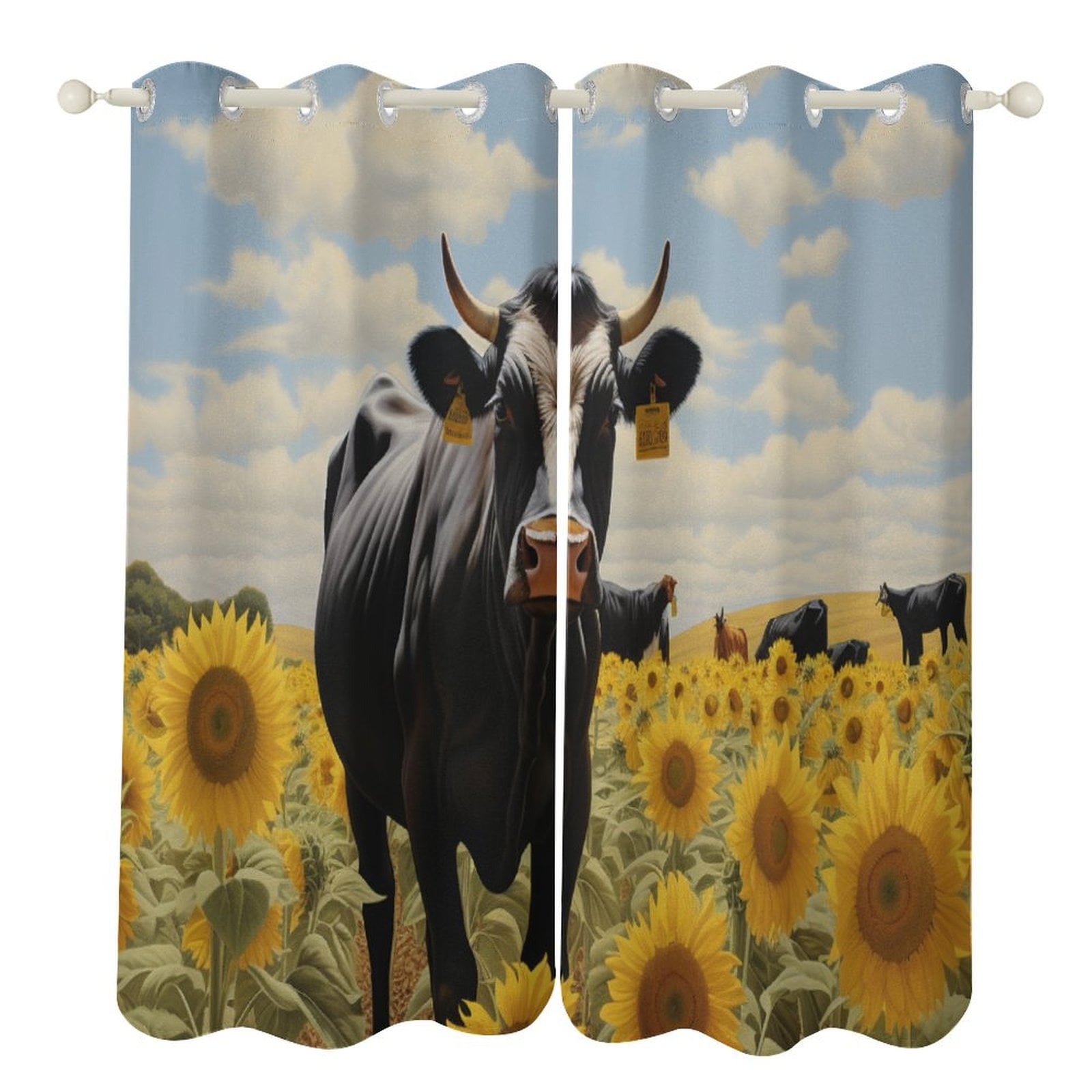 Farm Cows Modern Window for Living Room Curtains for Child Bedroom ...