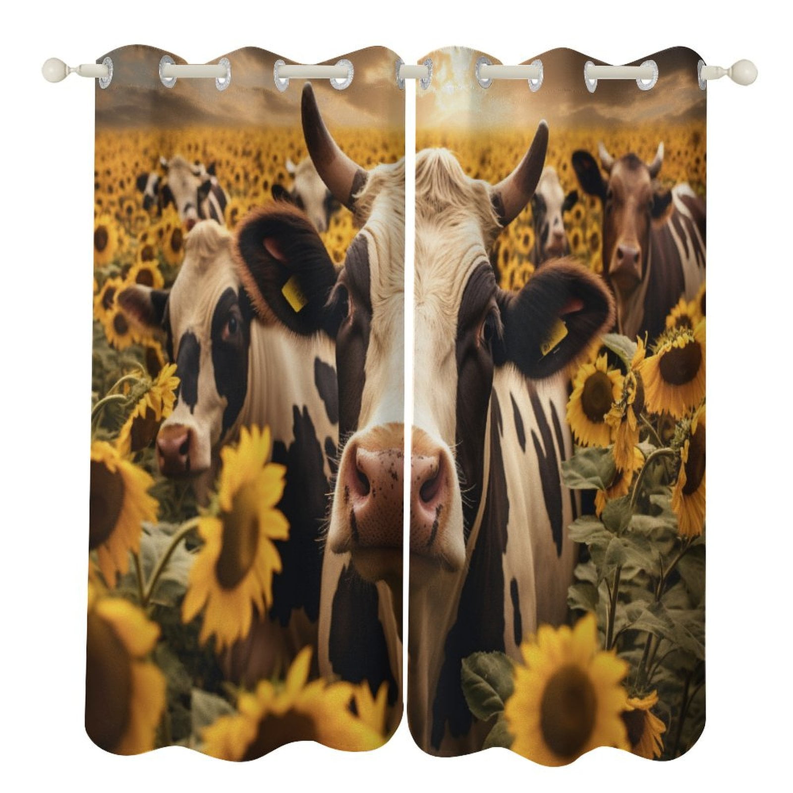 Farm Cows Modern Window for Living Room Curtains for Child Bedroom ...
