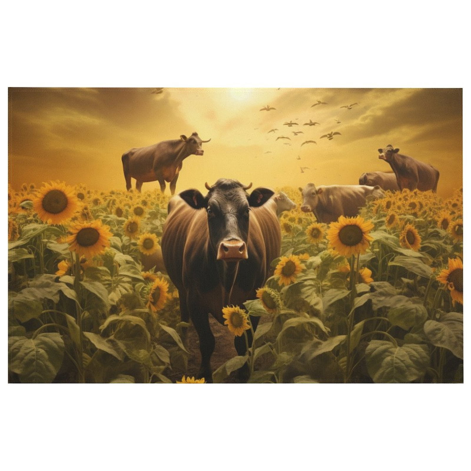 Farm Cows Rug - for Living Room, Bedroom, And Dining Room Bathroom ...