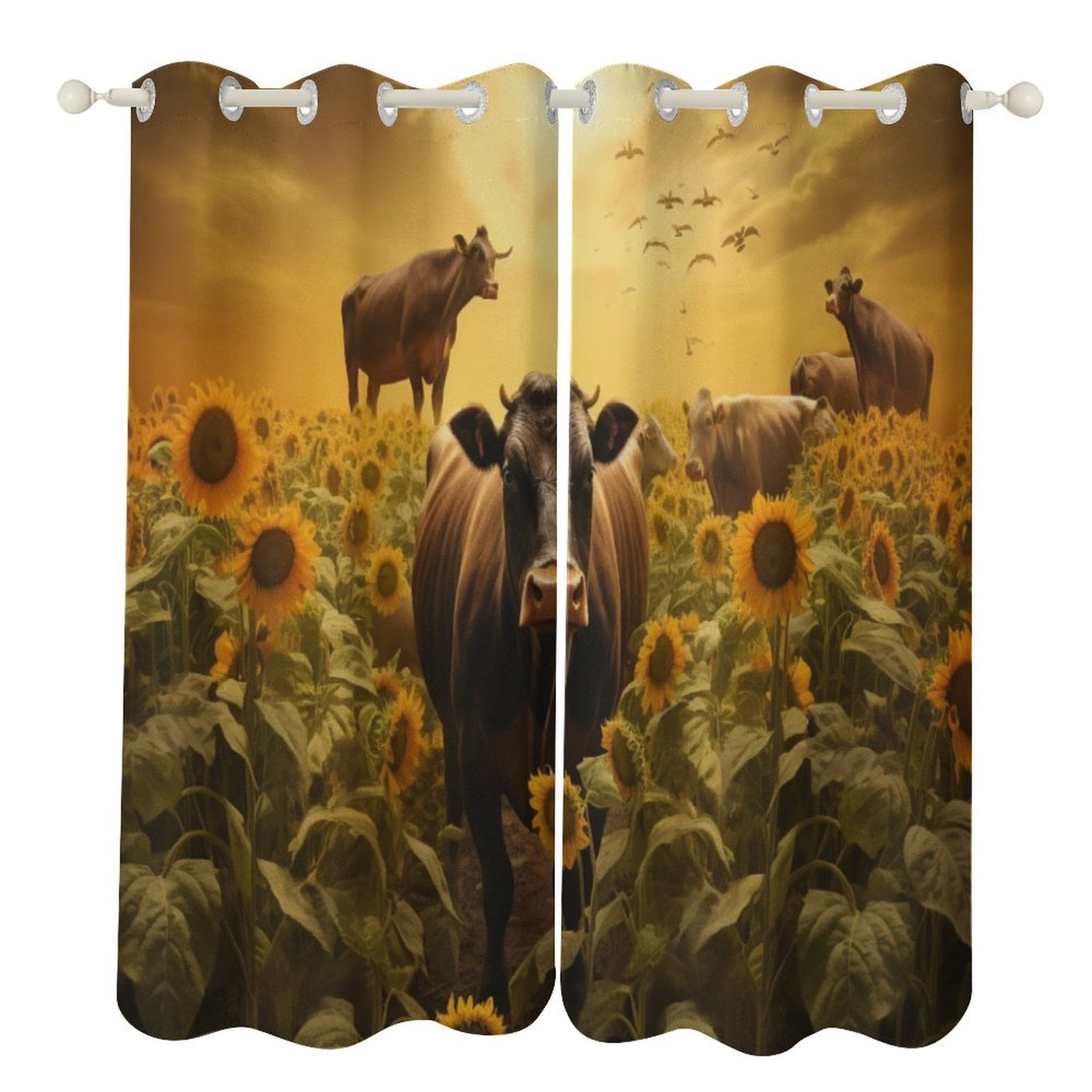 Farm Cows Window Curtain Panels Grommet Blackout Curtains Blackout ...