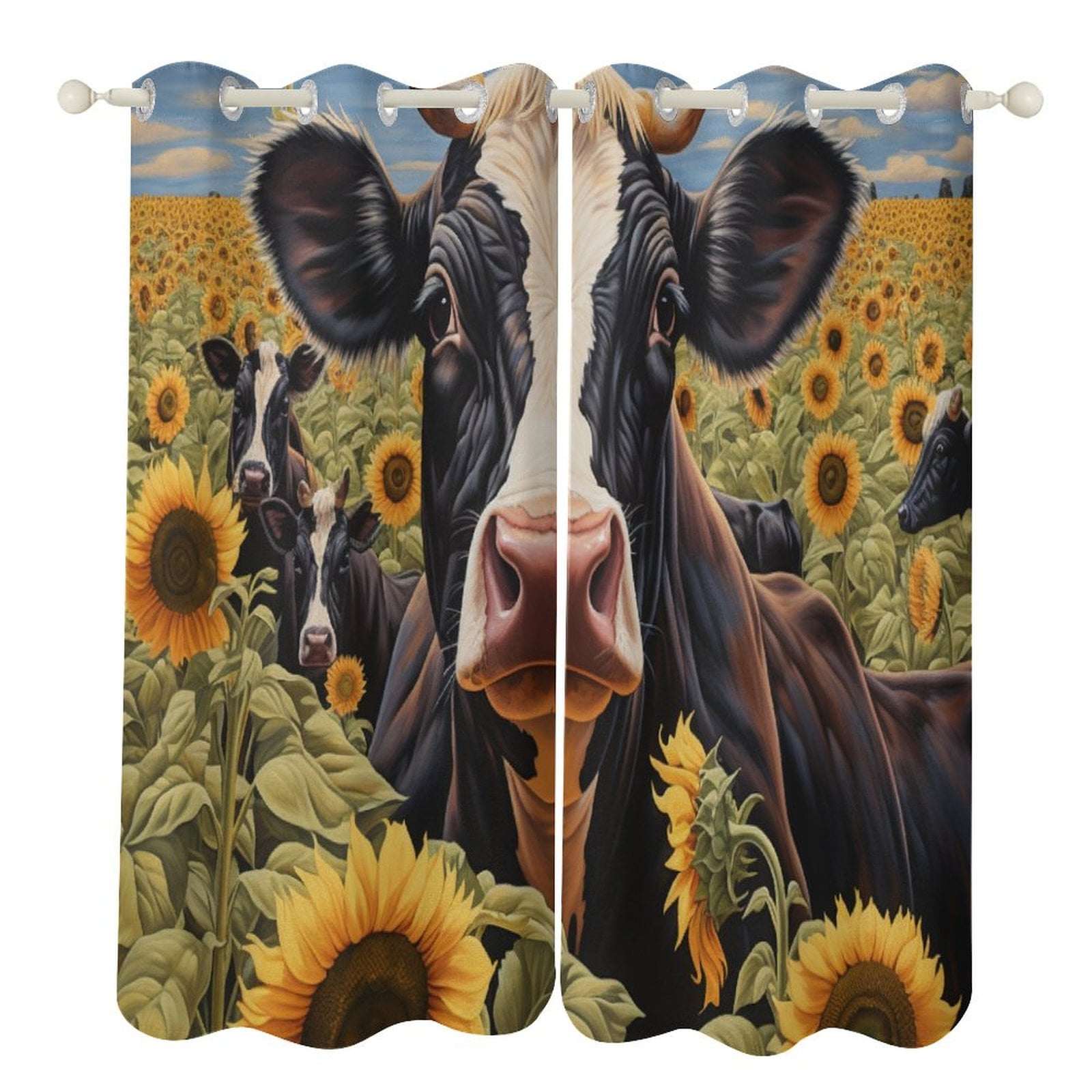 Farm Cows Window Curtain Panels Grommet Blackout Curtains Blackout ...