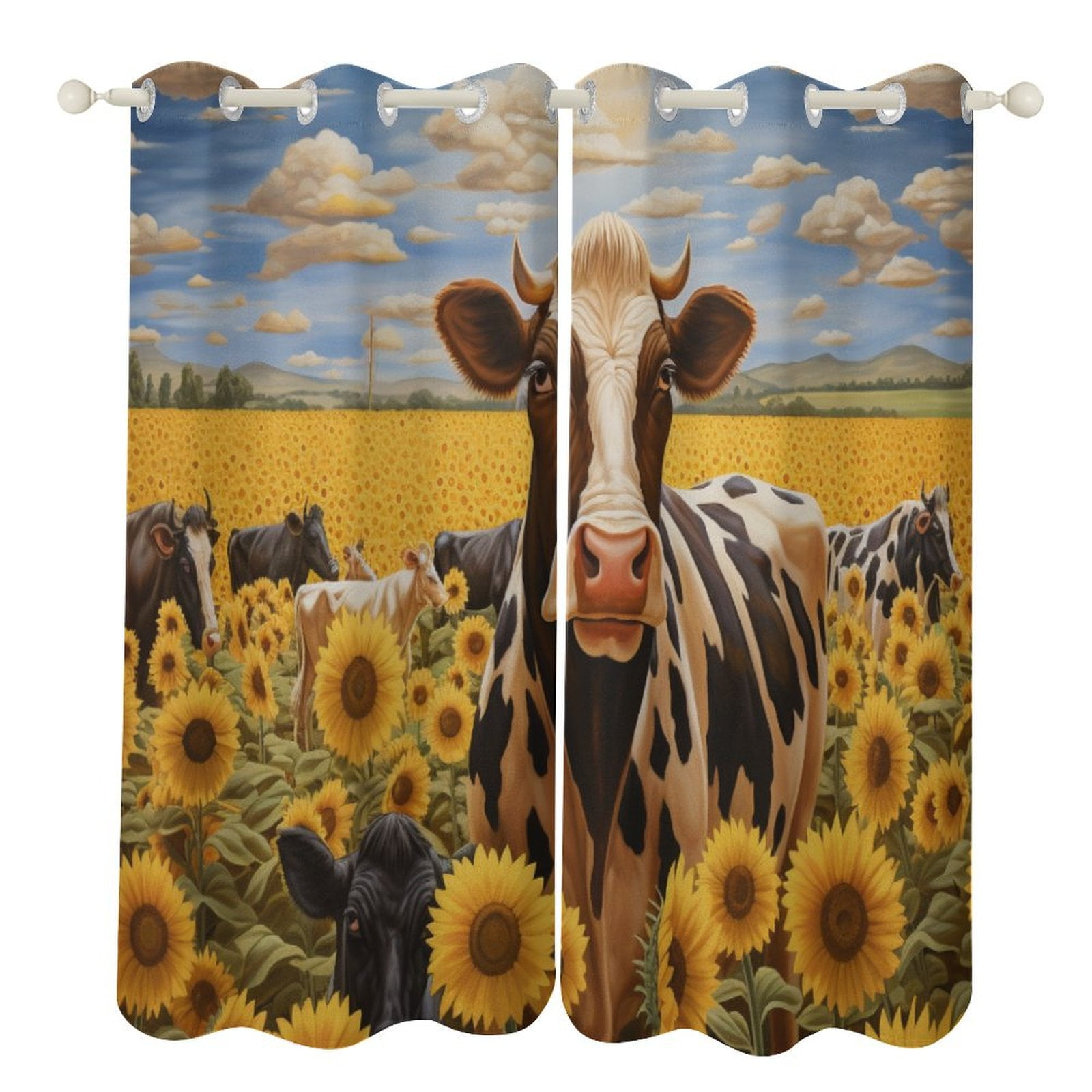 Farm Cows Window Curtain Panels Grommet Blackout Curtains Blackout ...