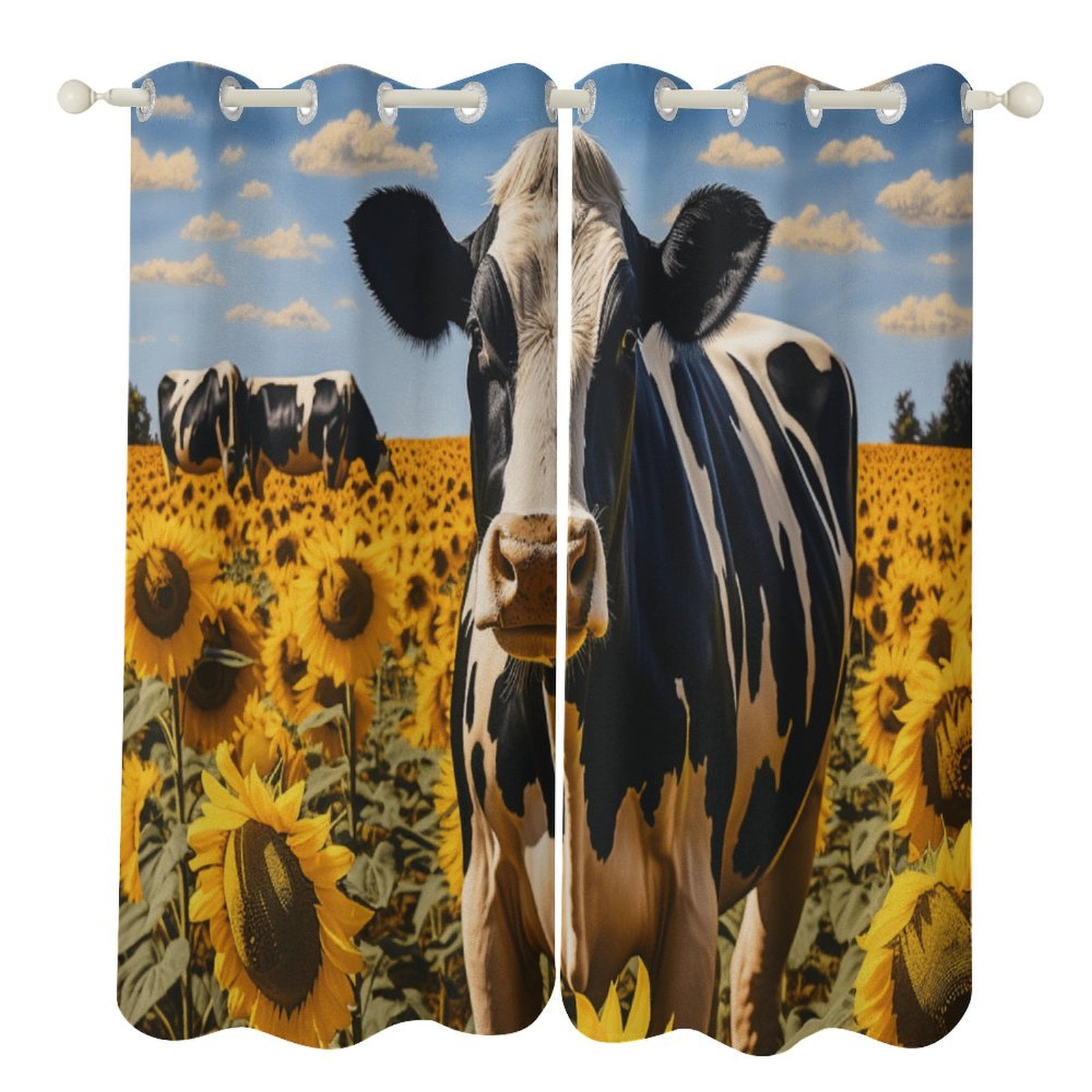 Farm Cows Window Curtain Panels Grommet Blackout Curtains Blackout ...