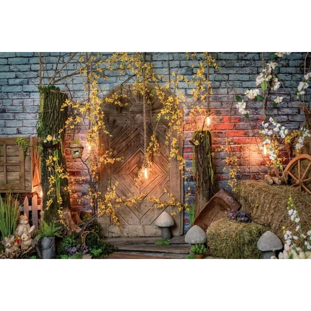 Farm Door Photography Backdrop Warehouse Barnyard Straw Western ...