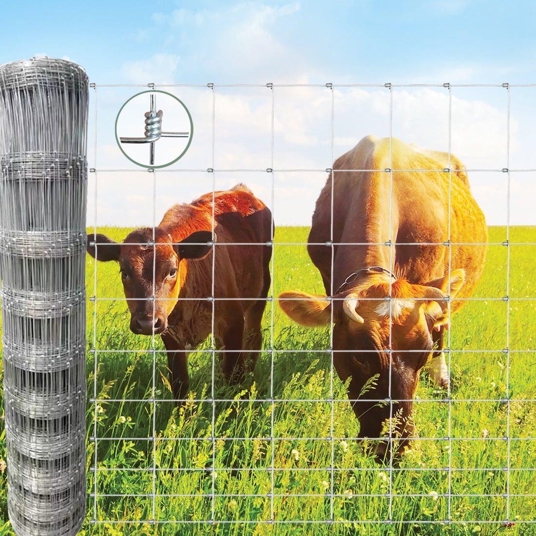 Farm Fence 5ft x 164ft Heavy Zinc Coating Field Wire Fencing, Deer Fence, Galvanized Livestock ...