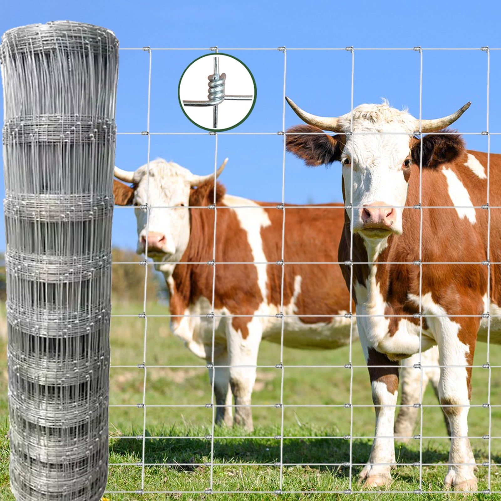 Farm Fence 5ft x 164ft Heavy Zinc Coating Field Wire Fencing, Deer Fence, Galvanized Livestock ...