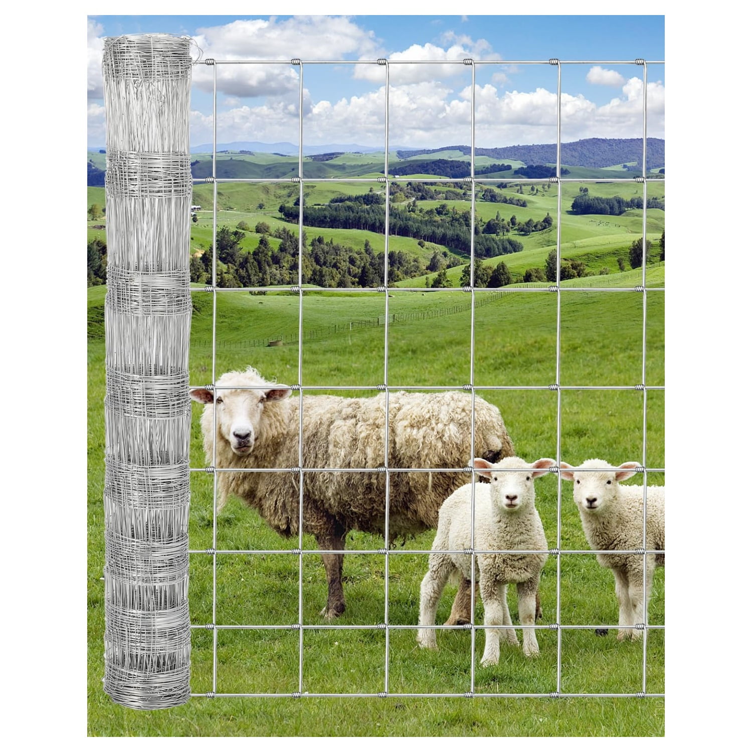 mteryoing Farm Fence, 12 Gauge Galvanized Steel, 4ft x 164ft or 4ft x ...