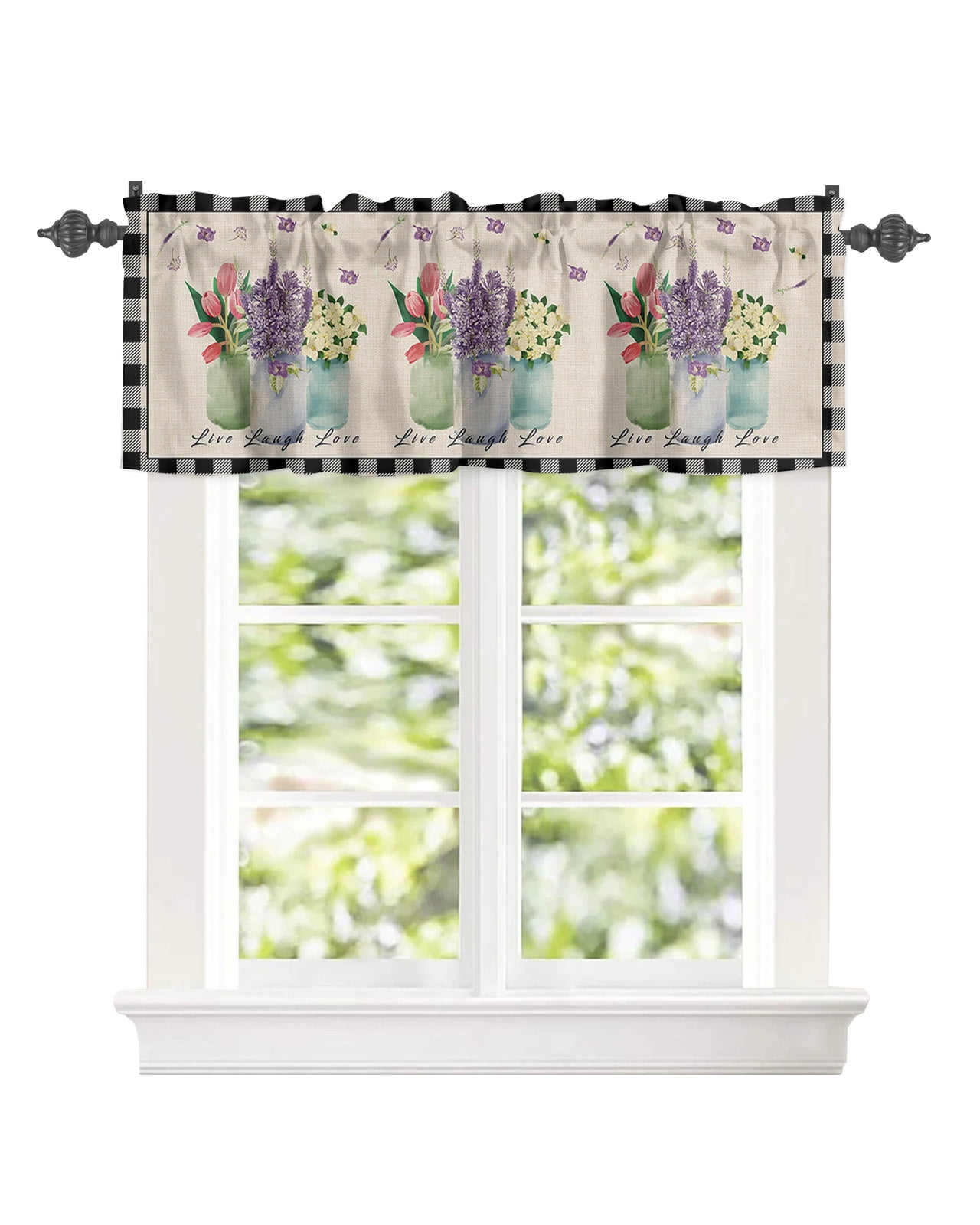Farm Floral Lavender Tulips Summer Jasmine Window Treatment Panel for ...