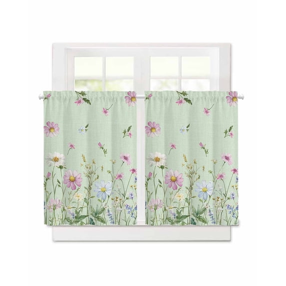 Farm Flower Wildflower Herb Short Blackout Curtains 36 Inch Long ...