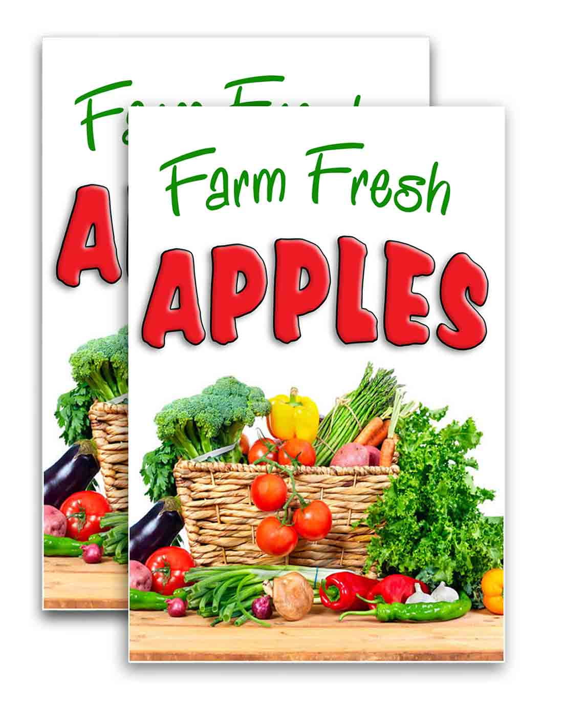Farm Fresh Apples (24" X 36") Vinyl Decal Only (Pack of 2) |Sign ...
