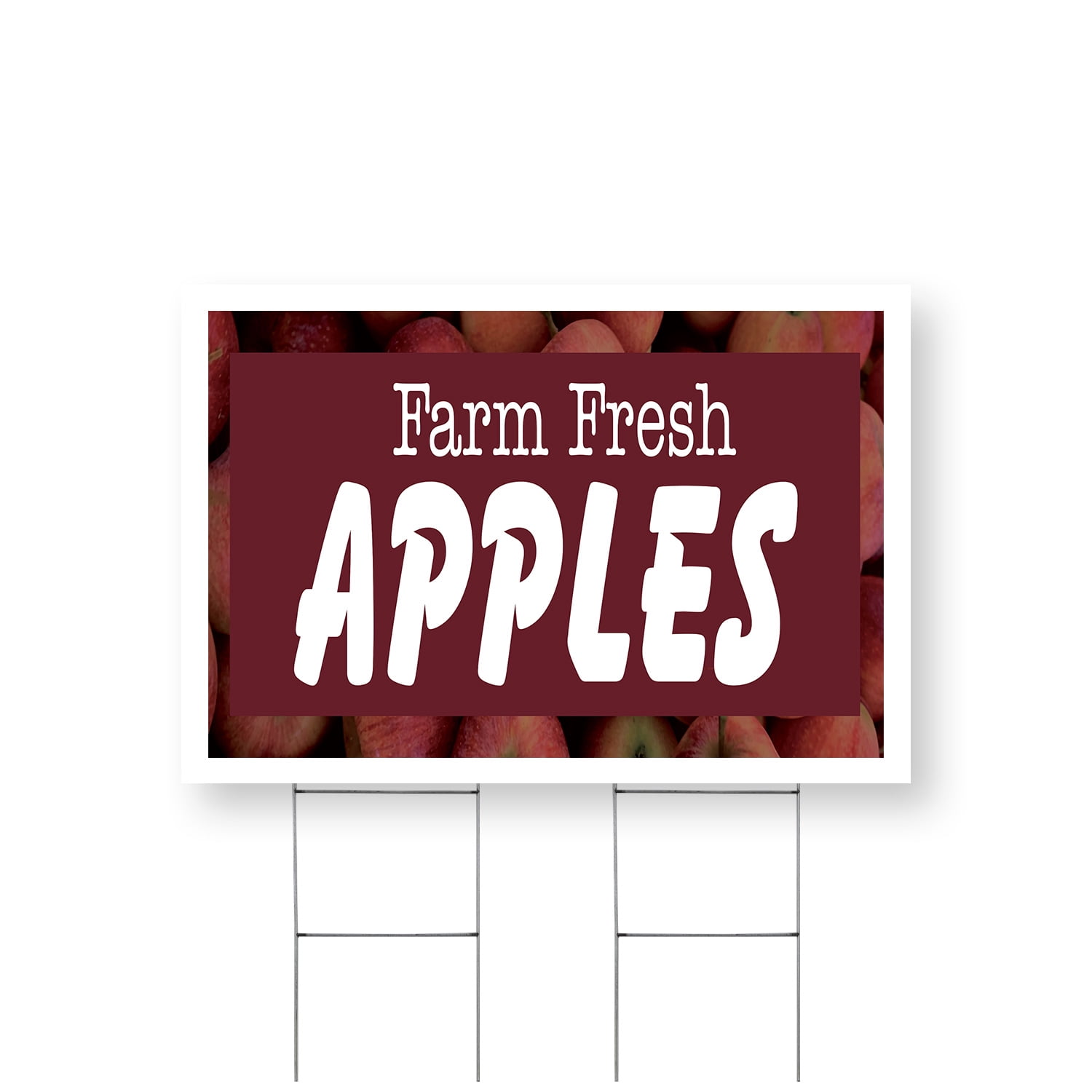 Farm Fresh Apples Yard Sign 24 Inch x 36 Inch Double Sided Weatherproof ...