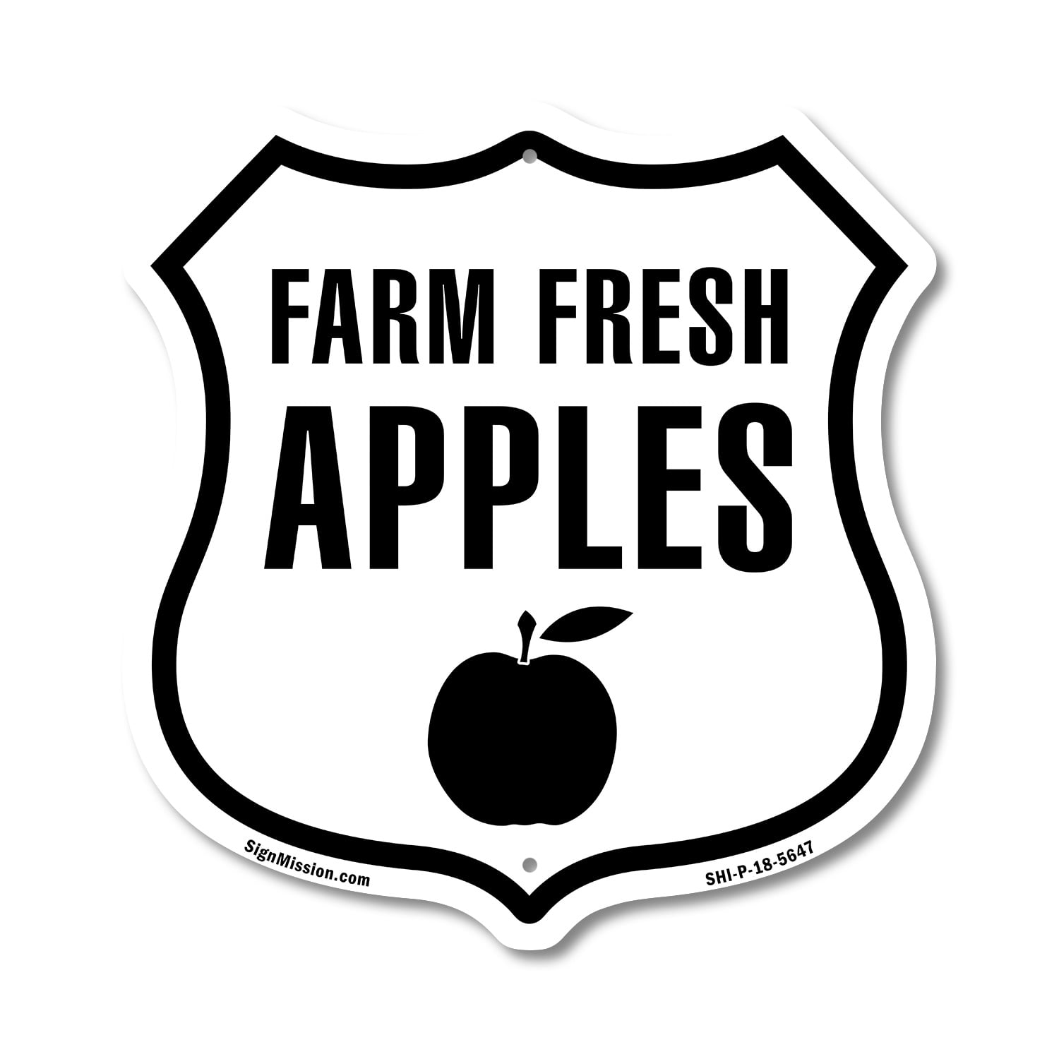 Farm Fresh Apples (possible list of other fruit) 6 inch X 6 inch Shield ...