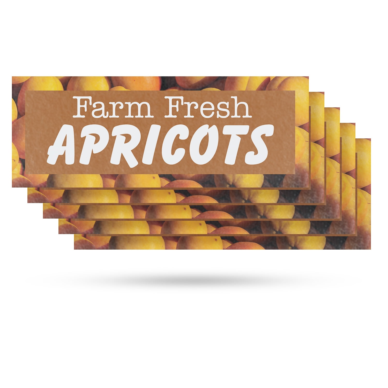 Farm Fresh Apricots Vinyl Decal 5 Pack of 12 Inch x 5 Inch Weatherproof ...