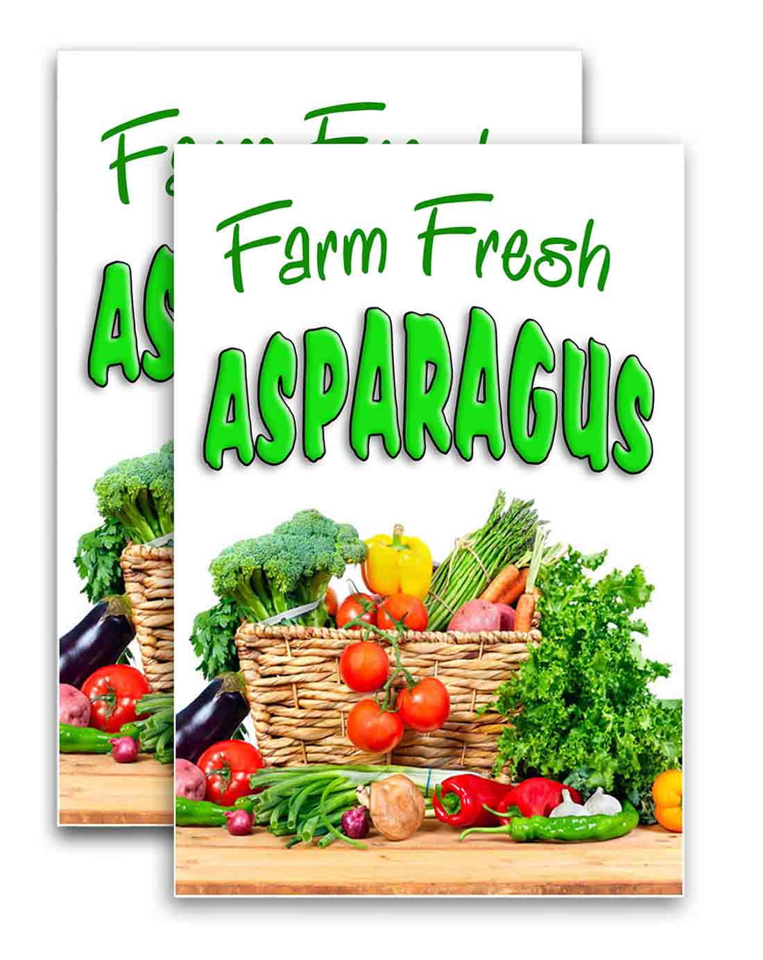 Farm Fresh Asparagus (24" X 36") Vinyl Decal Only (Pack of 2) |Sign ...