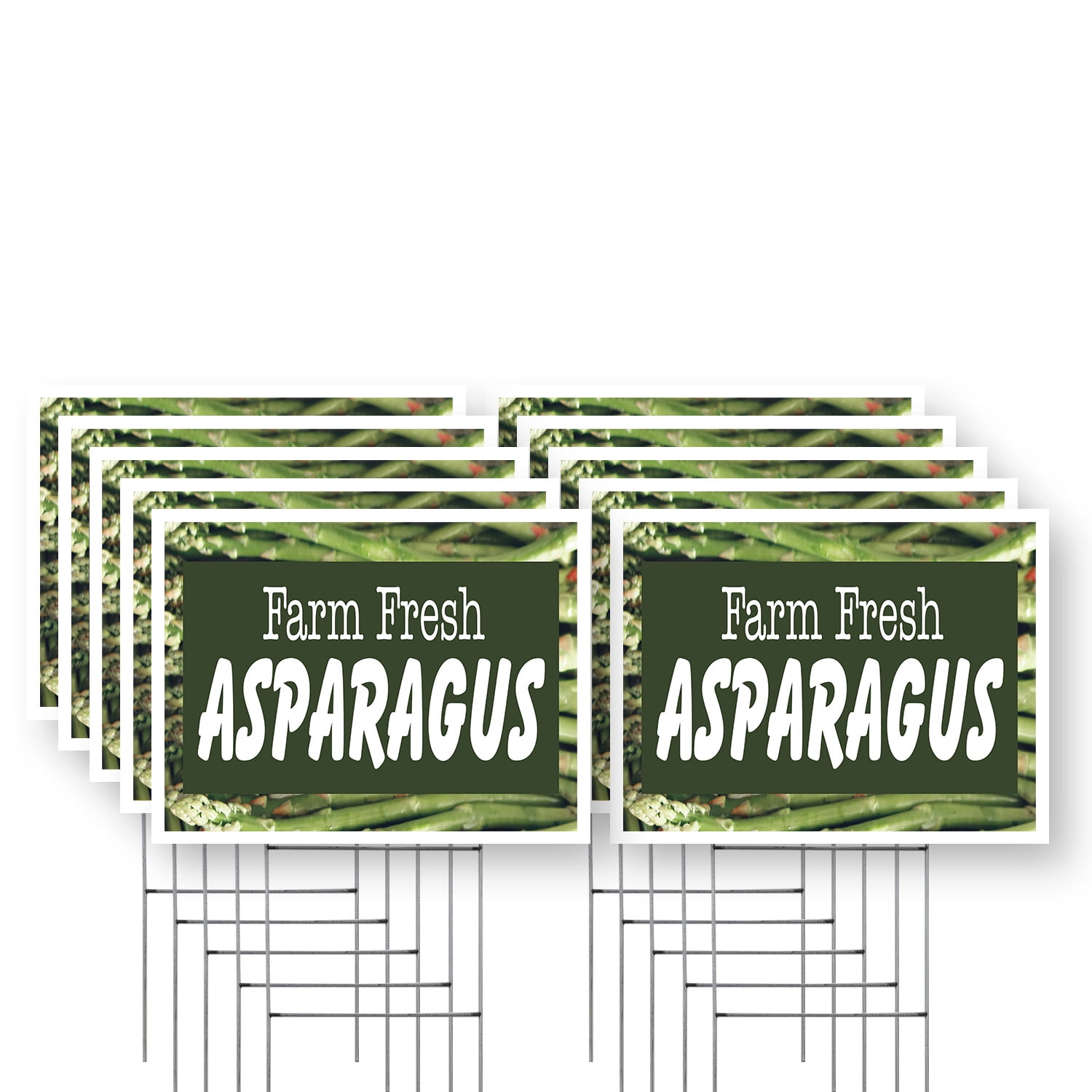 Farm Fresh Asparagus Yard Sign 10 Pack of 12 Inch x 16 Inch Double ...