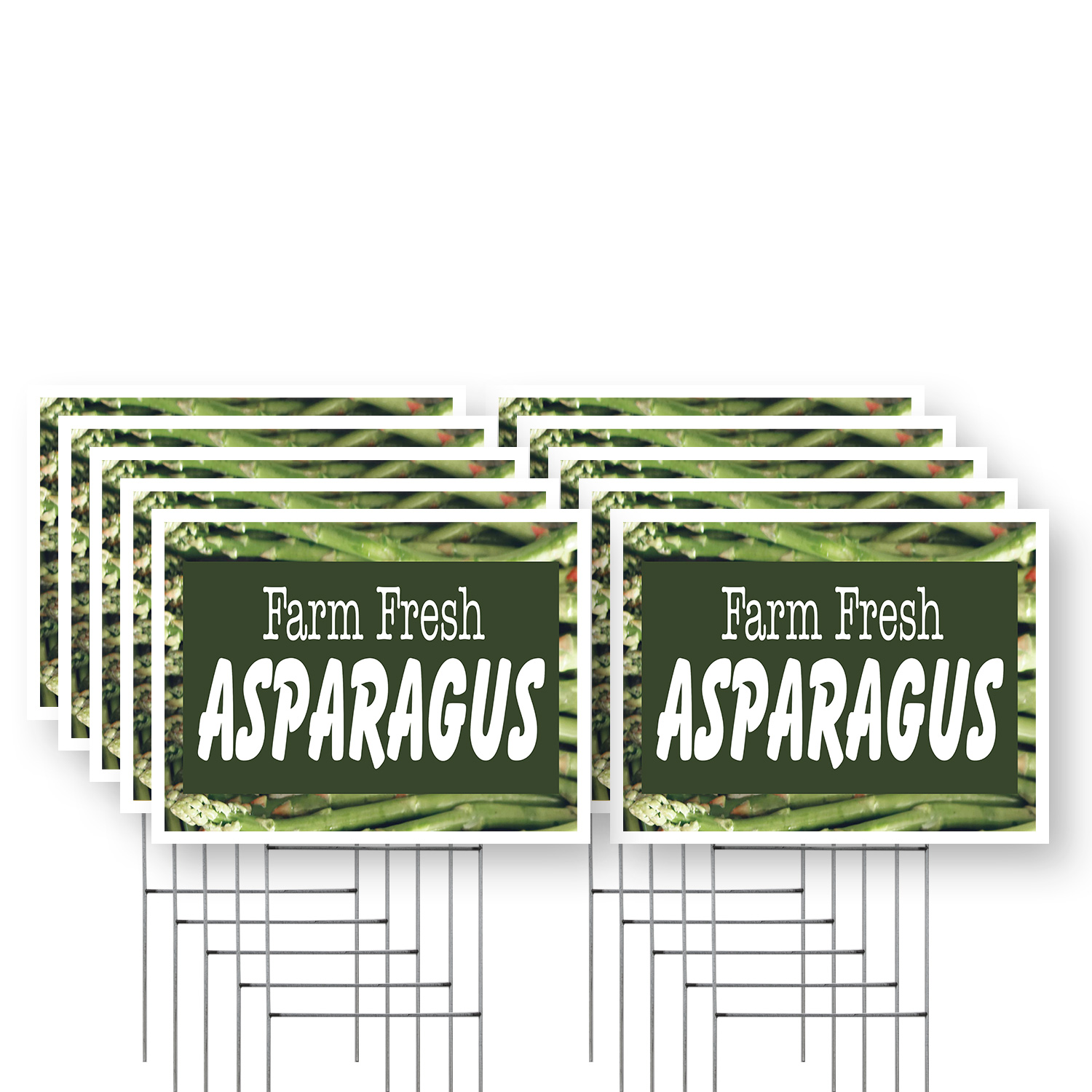 Farm Fresh Asparagus Yard Sign 10 Pack of 18 Inch x 24 Inch Double ...