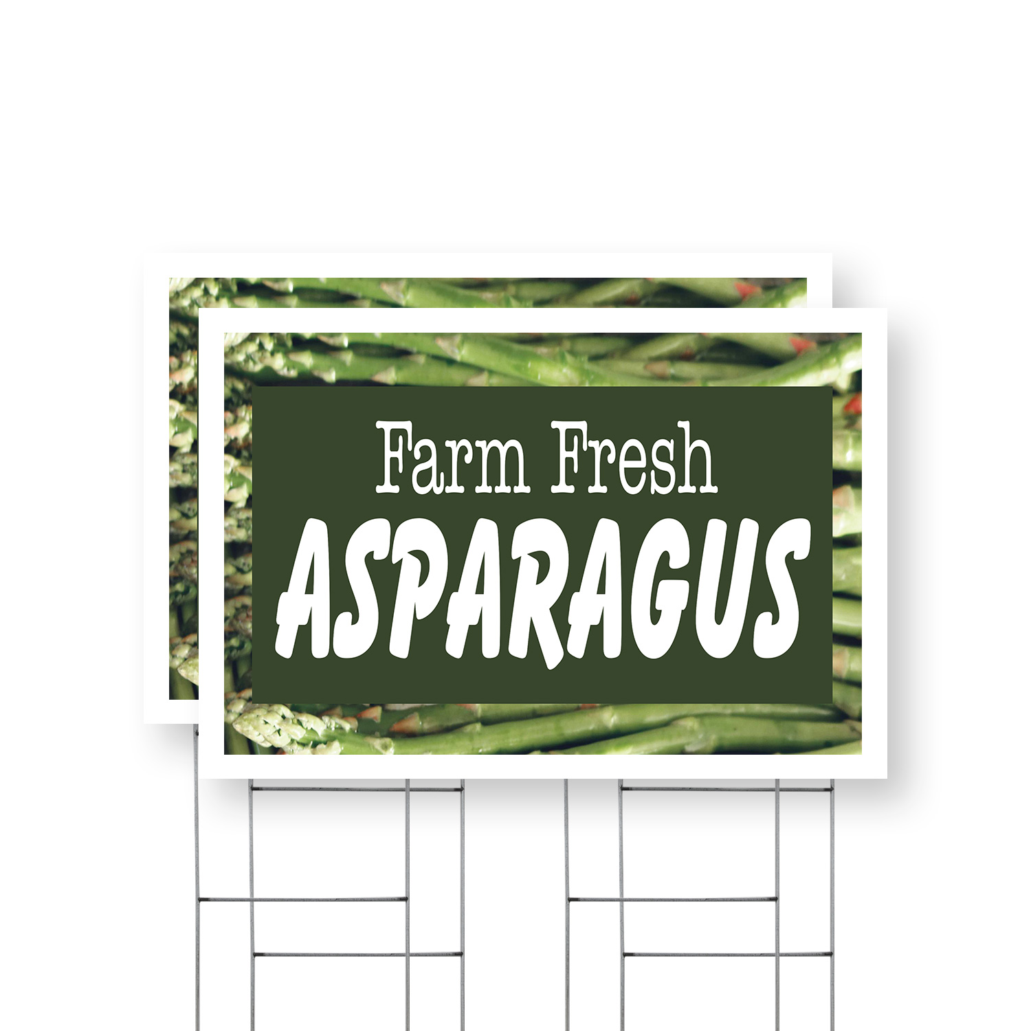 Farm Fresh Asparagus Yard Sign 2 Pack of 24 Inch x 36 Inch Single Sided ...