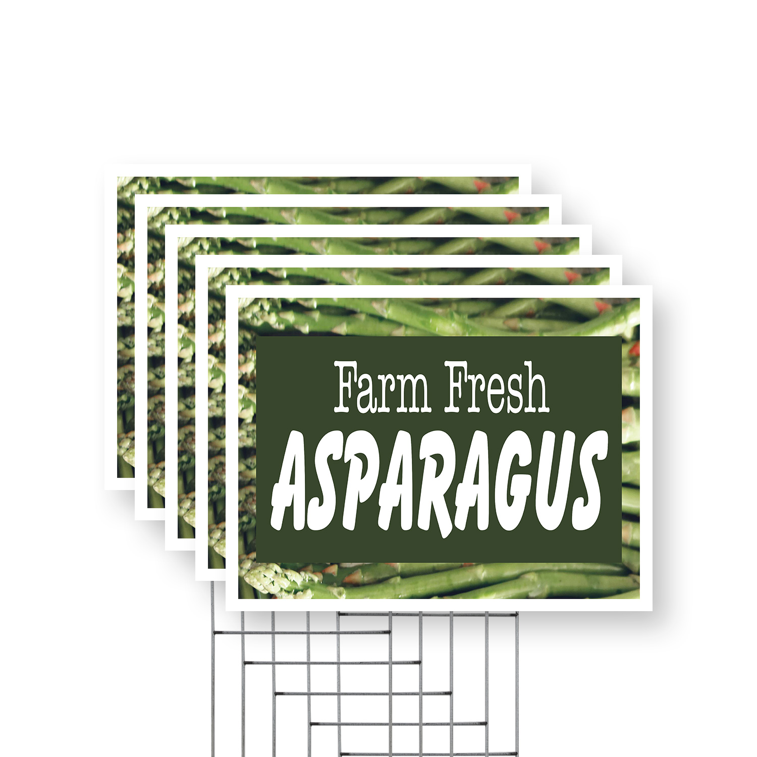 Farm Fresh Asparagus Yard Sign 5 Pack of 18 Inch x 24 Inch Double Sided ...