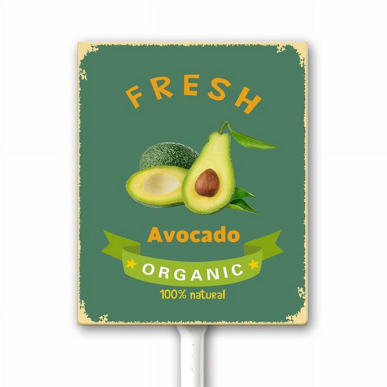 Farm Fresh Avocado 100% Nature Organic Fruit Metal Sign for Outdoor ...