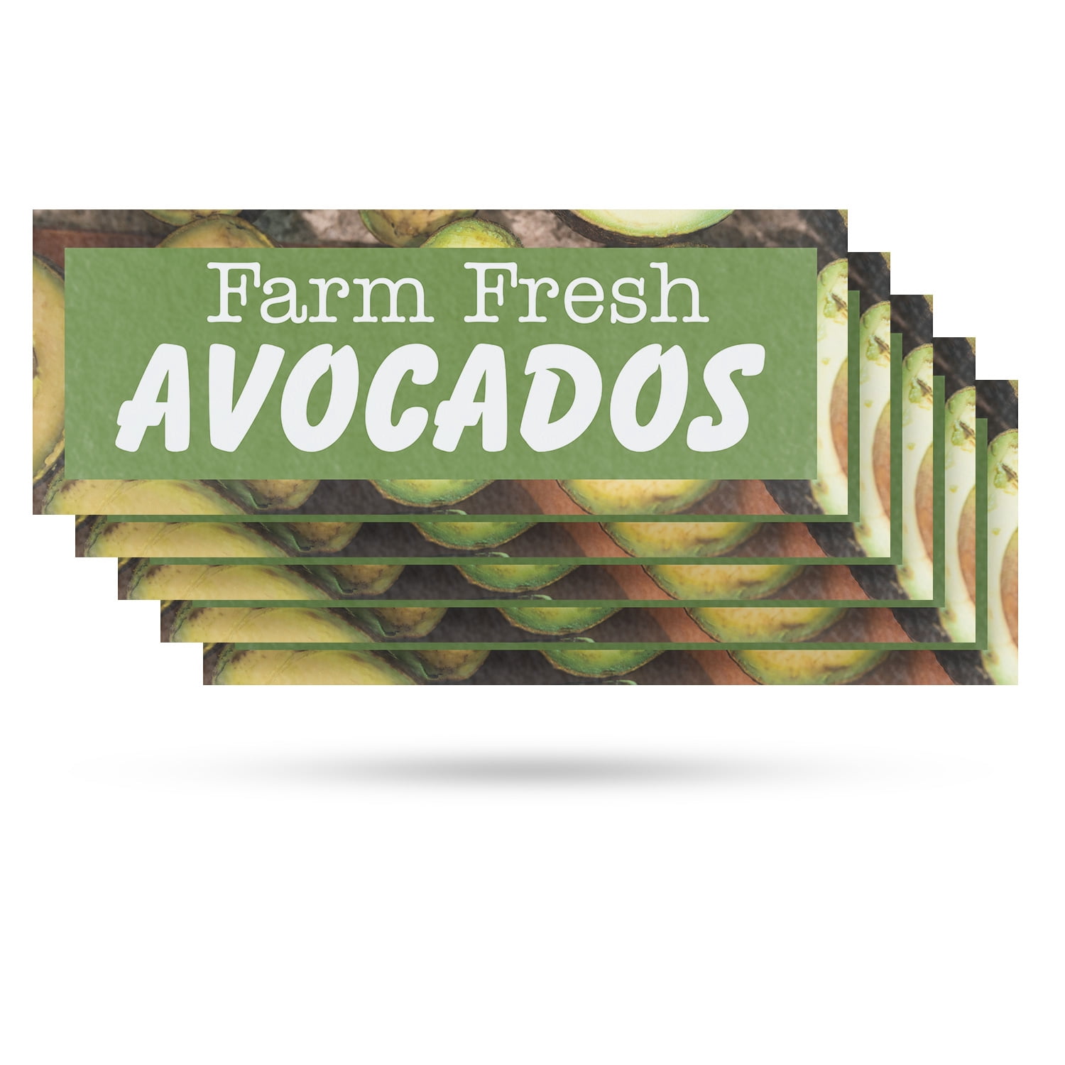 Farm Fresh Avocados Vinyl Decal 5 Pack of 12 Inch x 5 Inch Weatherproof ...