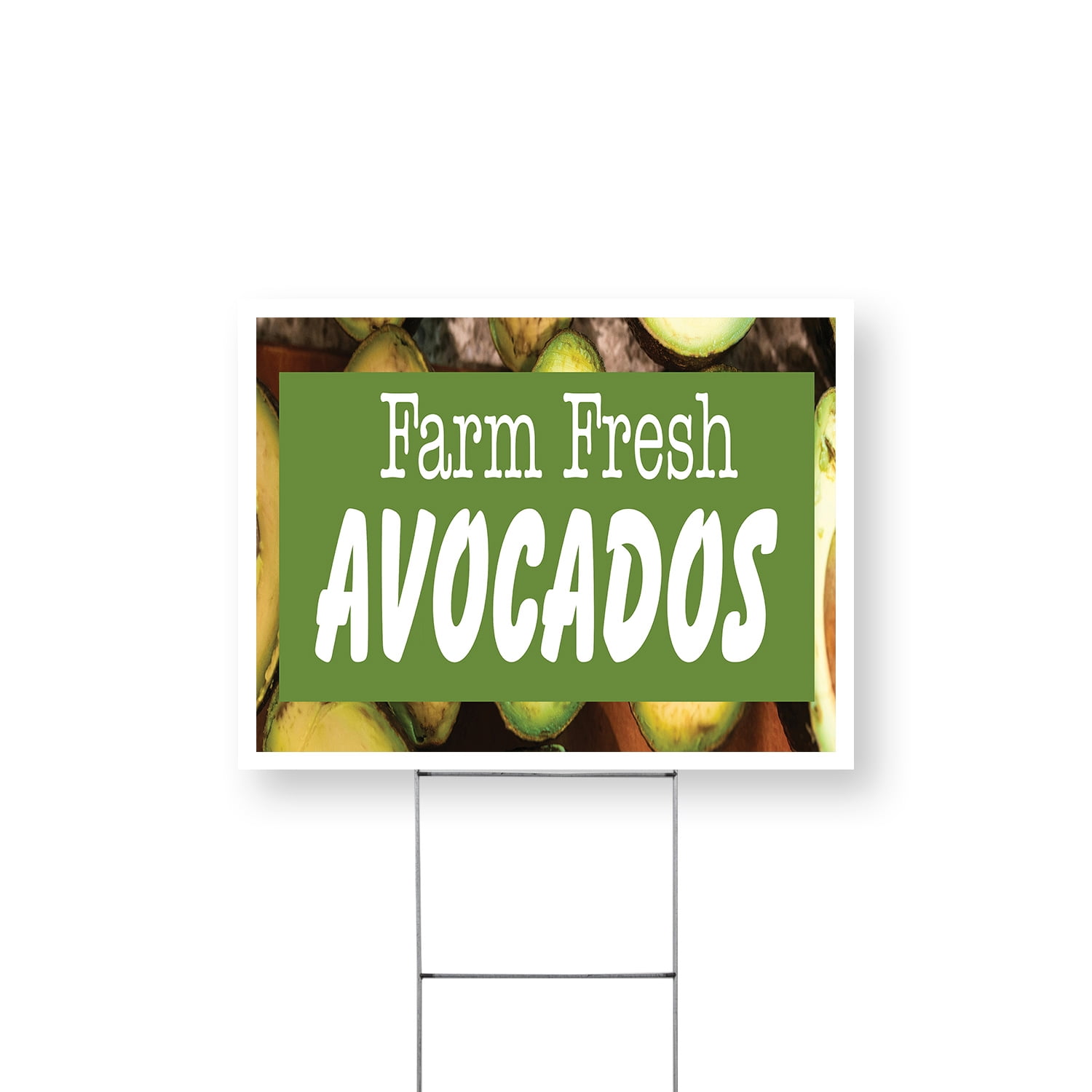 Farm Fresh Avocados Yard Sign 12 Inch x 16 Inch Single Sided ...