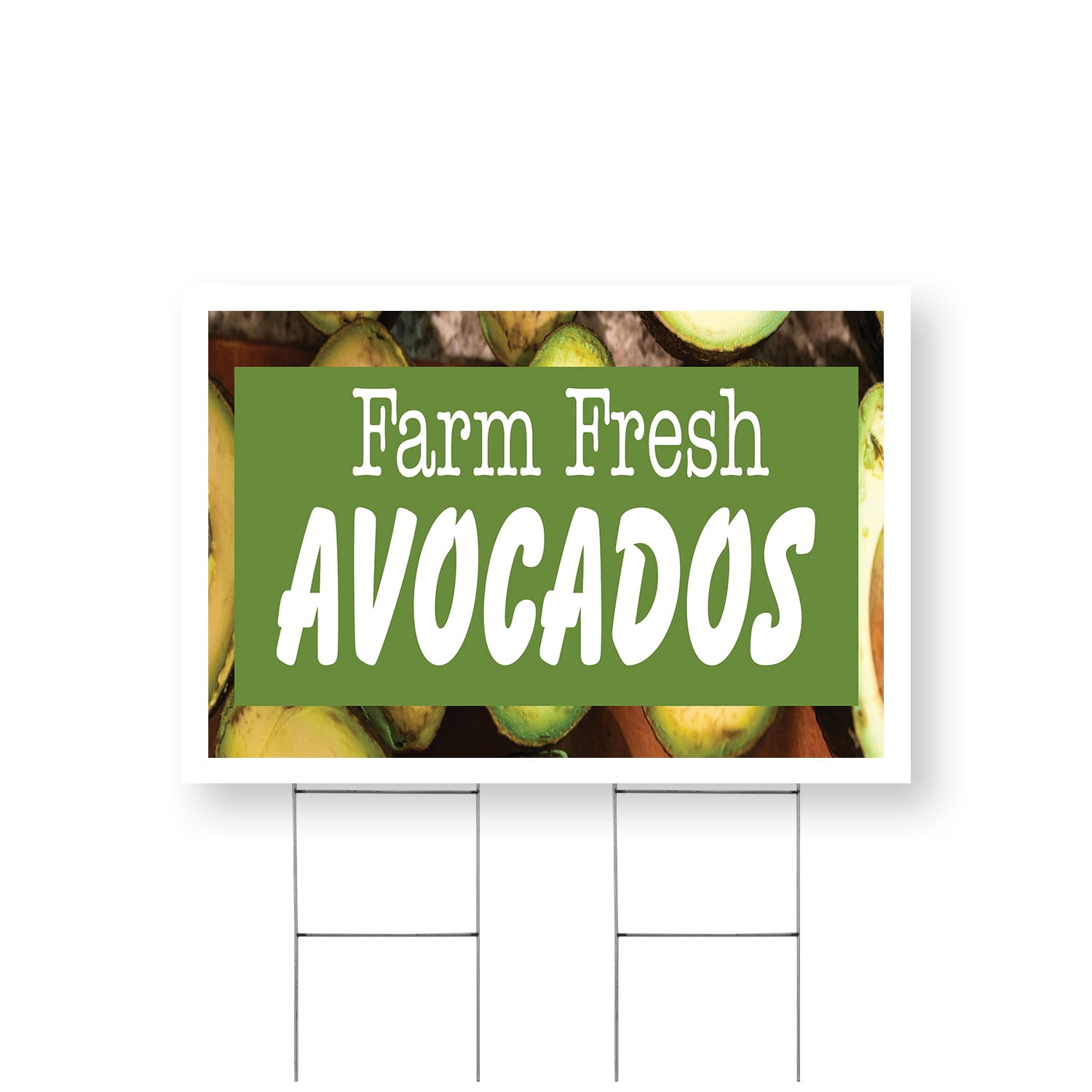 Farm Fresh Avocados Yard Sign 24 Inch x 36 Inch Single Sided ...