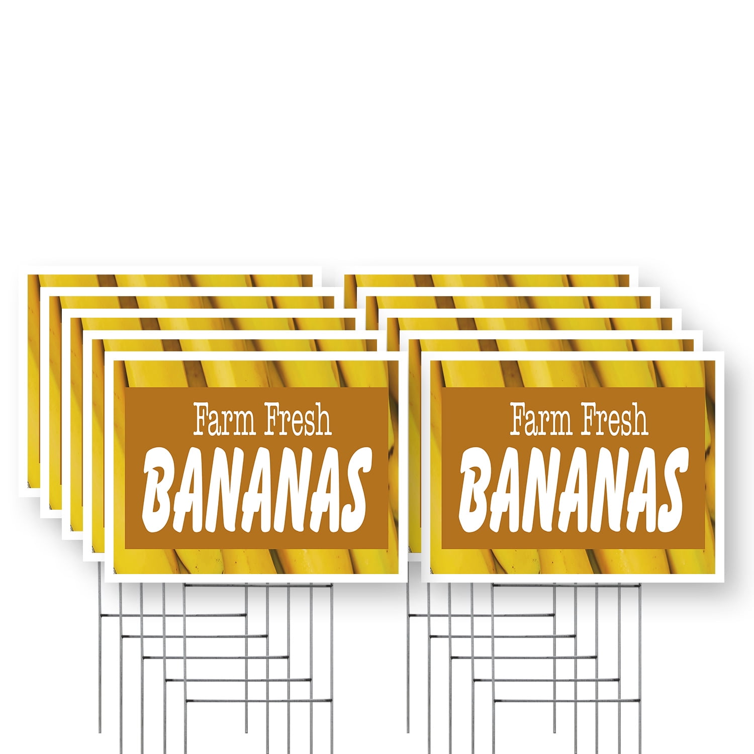 Farm Fresh Bananas Yard Sign 10 Pack of 18 Inch x 24 Inch Single Sided ...
