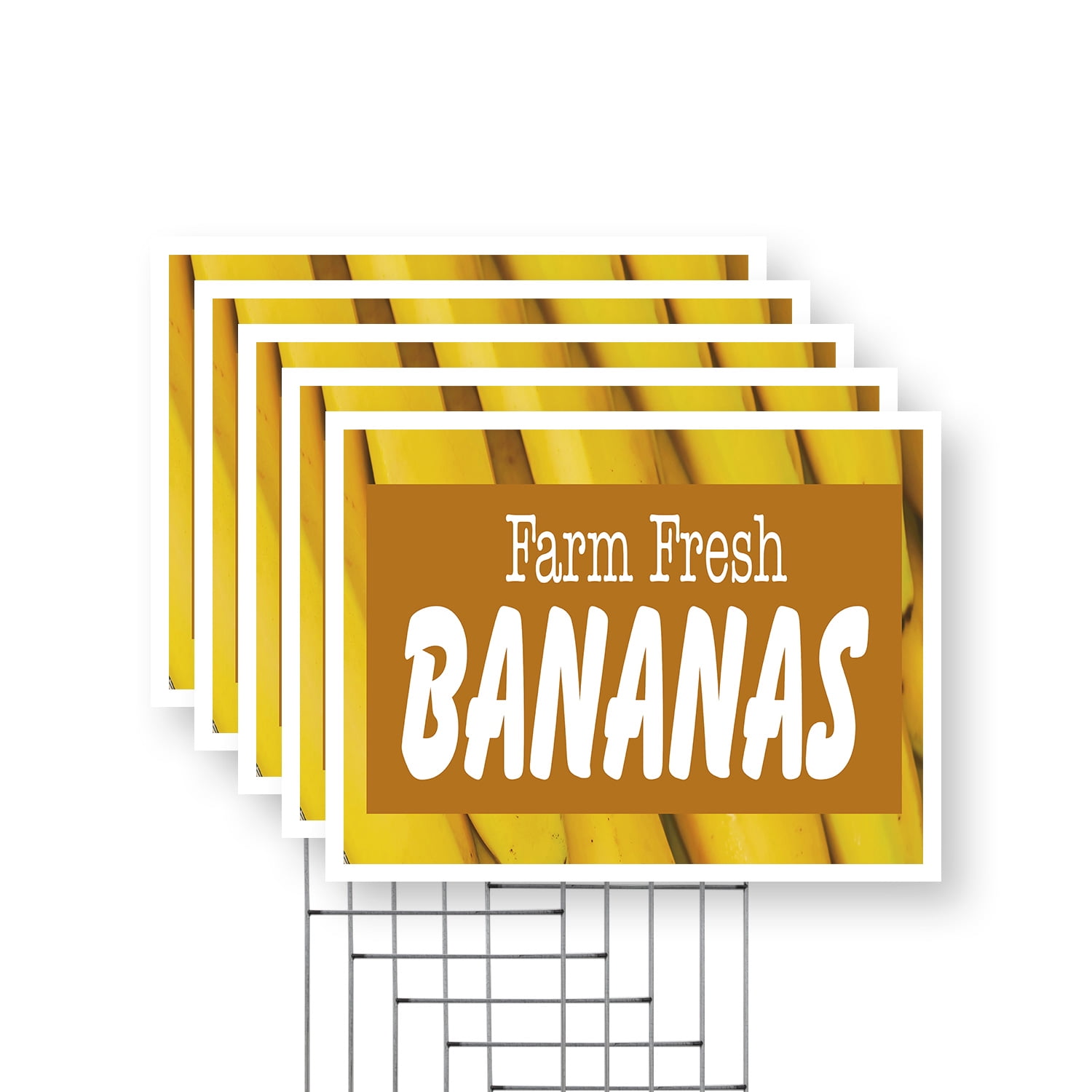 Farm Fresh Bananas Yard Sign 5 Pack of 18 Inch x 24 Inch Double Sided ...