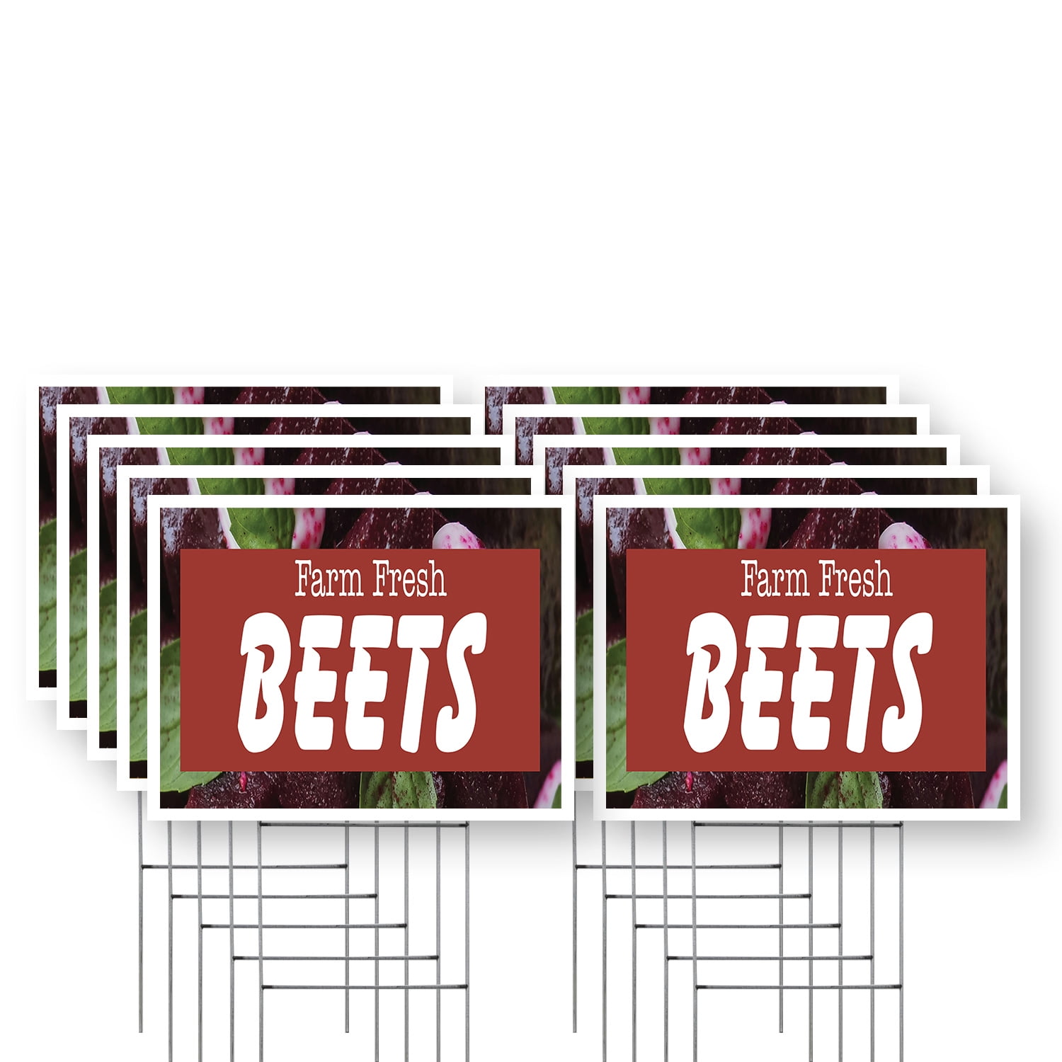 Farm Fresh Beets Yard Sign 10 Pack of 12 Inch x 16 Inch Double Sided ...