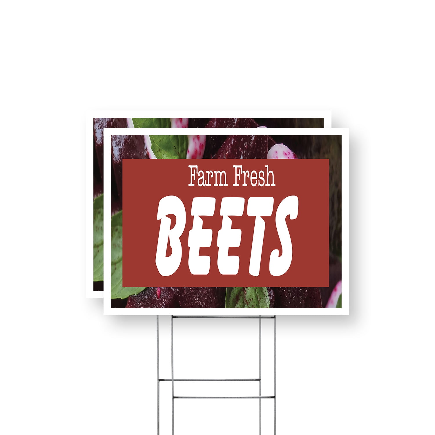 Farm Fresh Beets Yard Sign 2 Pack of 12 Inch x 16 Inch Single Sided ...