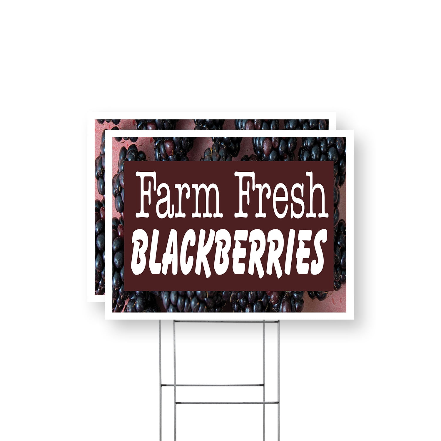 Farm Fresh Blackberries Yard Sign 2 Pack of 18 Inch x 24 Inch Double ...