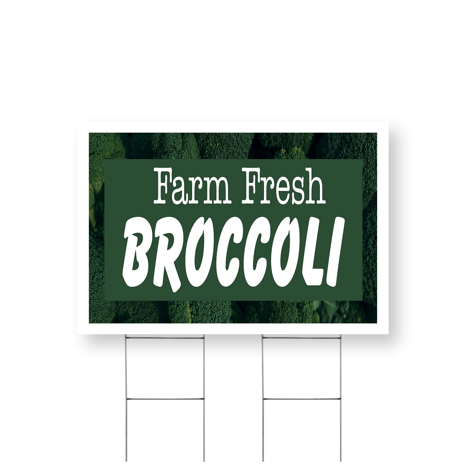 Farm Fresh Broccoli Yard Sign 24 Inch x 36 Inch Double Sided ...