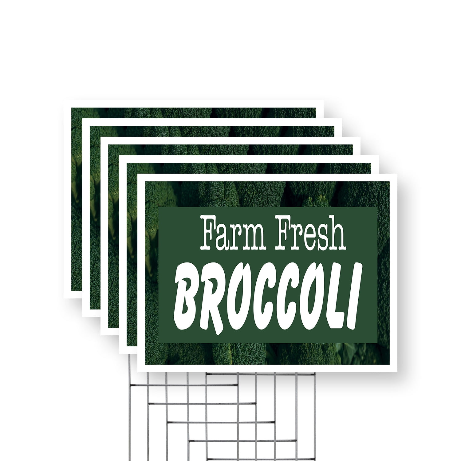 Farm Fresh Broccoli Yard Sign 5 Pack of 12 Inch x 16 Inch Double Sided ...