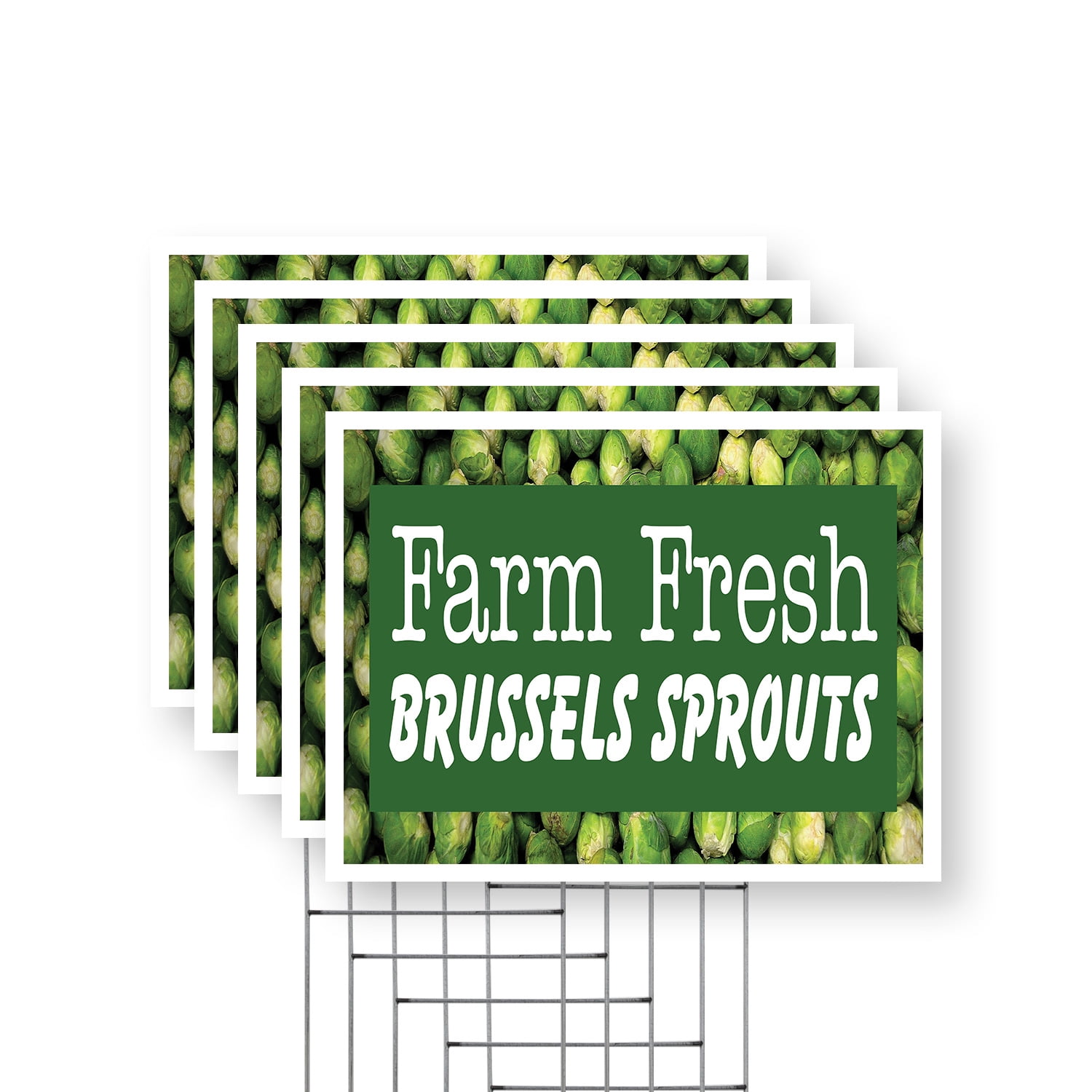 Farm Fresh Brussels Sprouts Yard Sign 5 Pack of 18 Inch x 24 Inch ...