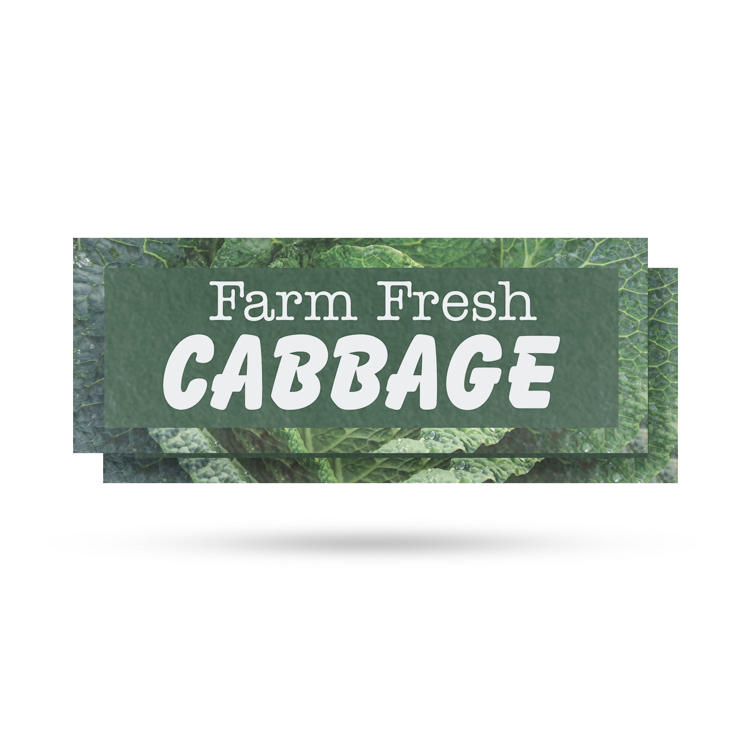 Farm Fresh Cabbage Vinyl Decal 2 Pack of 12 Inch x 5 Inch Weatherproof ...