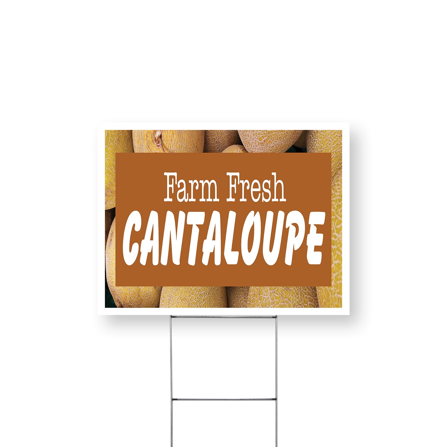 Farm Fresh Cantaloupe Yard Sign 12 Inch x 16 Inch Double Sided ...