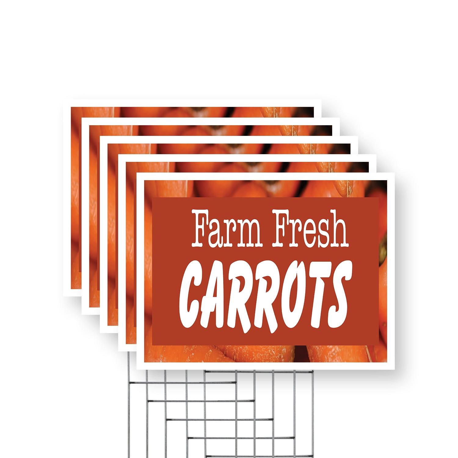 Farm Fresh Carrots Yard Sign 5 Pack of 18 Inch x 24 Inch Double Sided ...