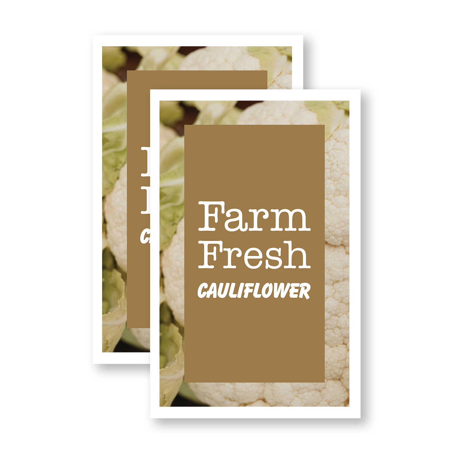 Farm Fresh Cauliflower (2-Pack) 24 Inch x 36 Inch Vinyl Decals | Sign ...
