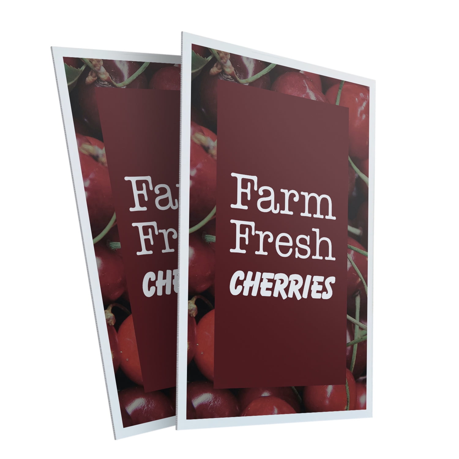 Farm Fresh Cherries (2-Pack) 24 Inch x 36 Inch Plastic Signs | Sign ...