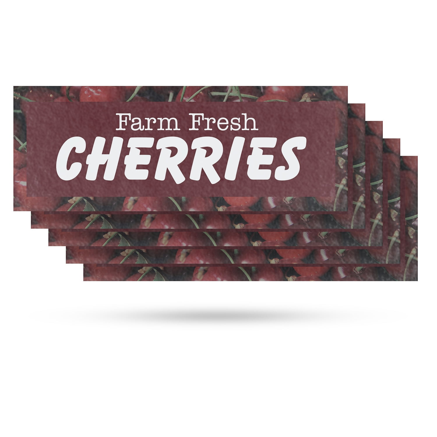 Farm Fresh Cherries Vinyl Decal 5 Pack of 12 Inch x 5 Inch Weatherproof ...