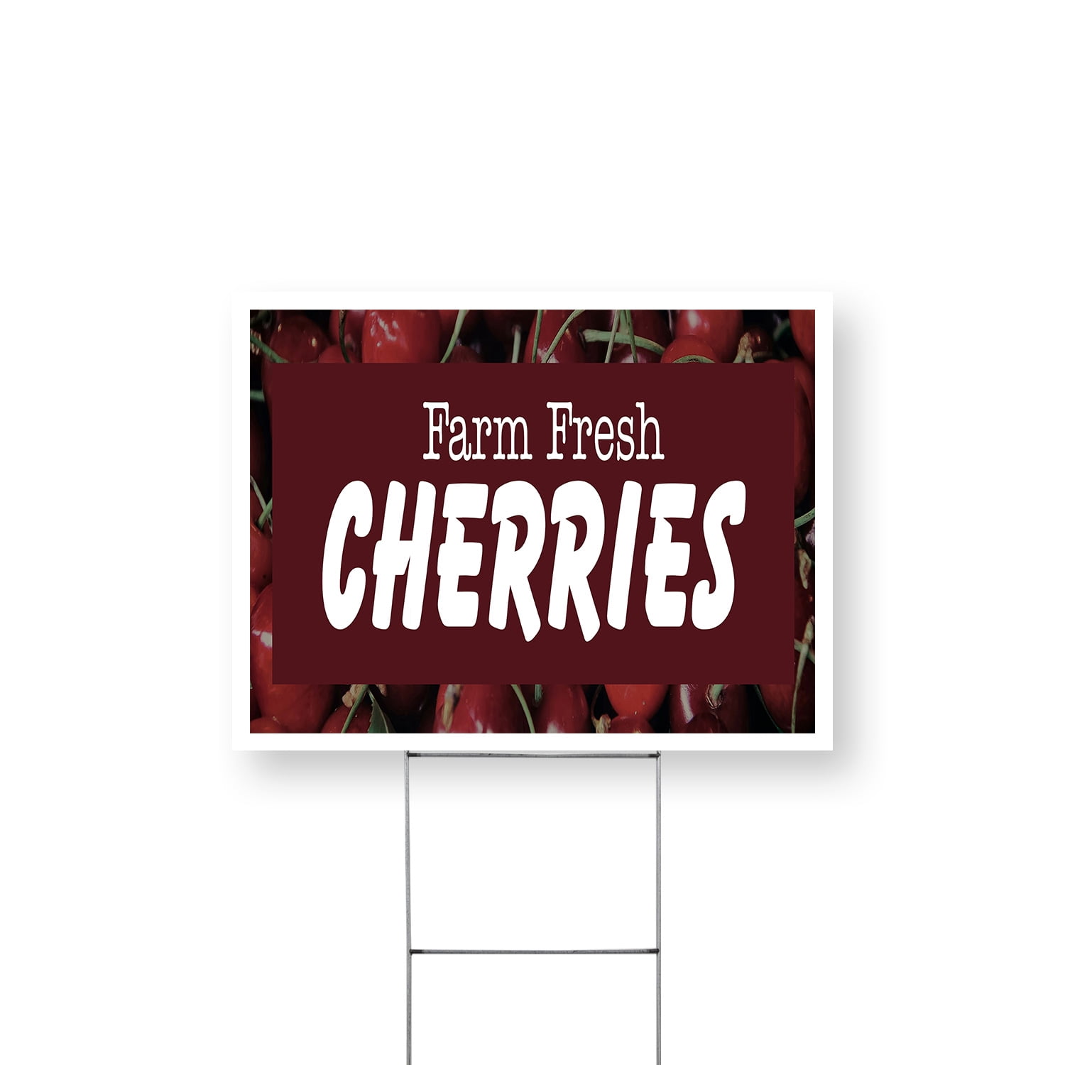 Farm Fresh Cherries Yard Sign 12 Inch x 16 Inch Single Sided ...