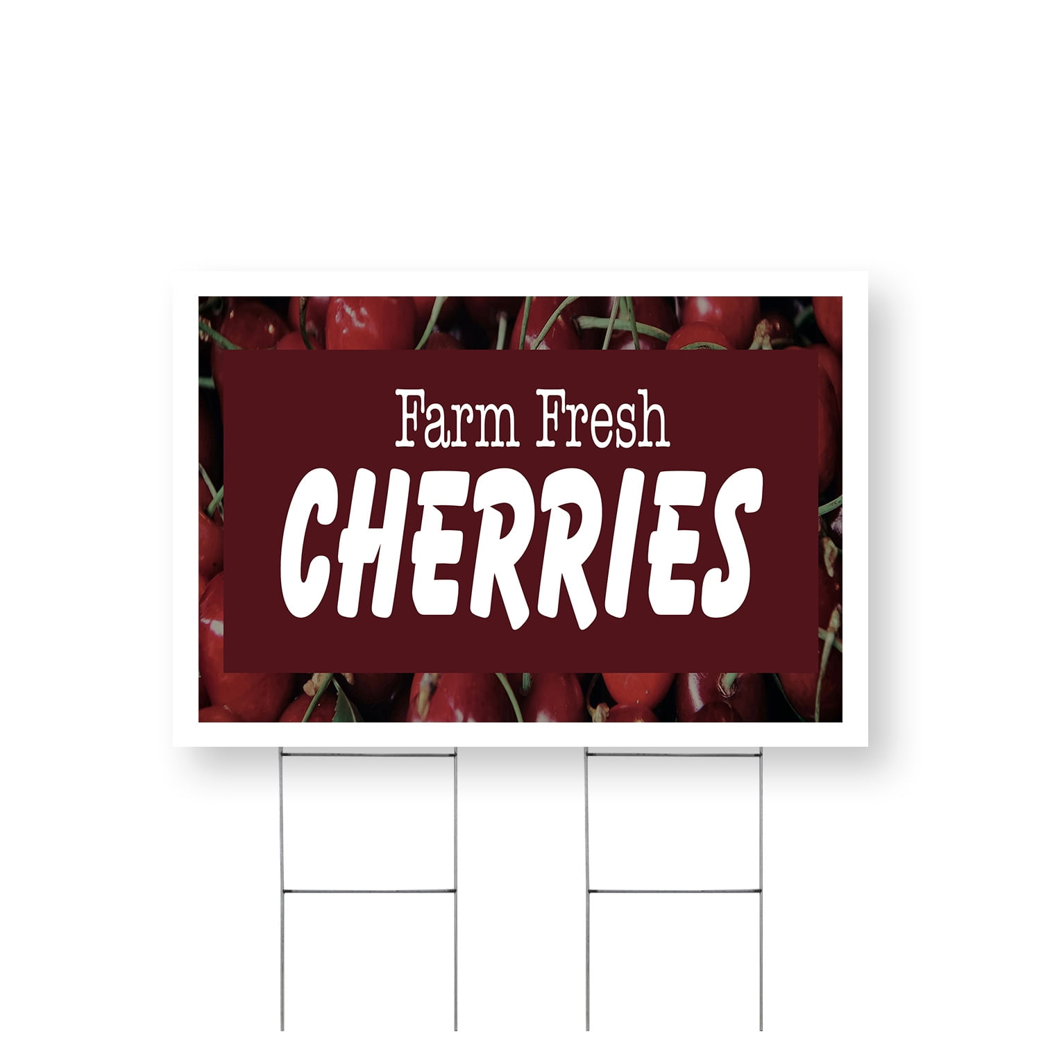 Farm Fresh Cherries Yard Sign 24 Inch x 36 Inch Single Sided ...