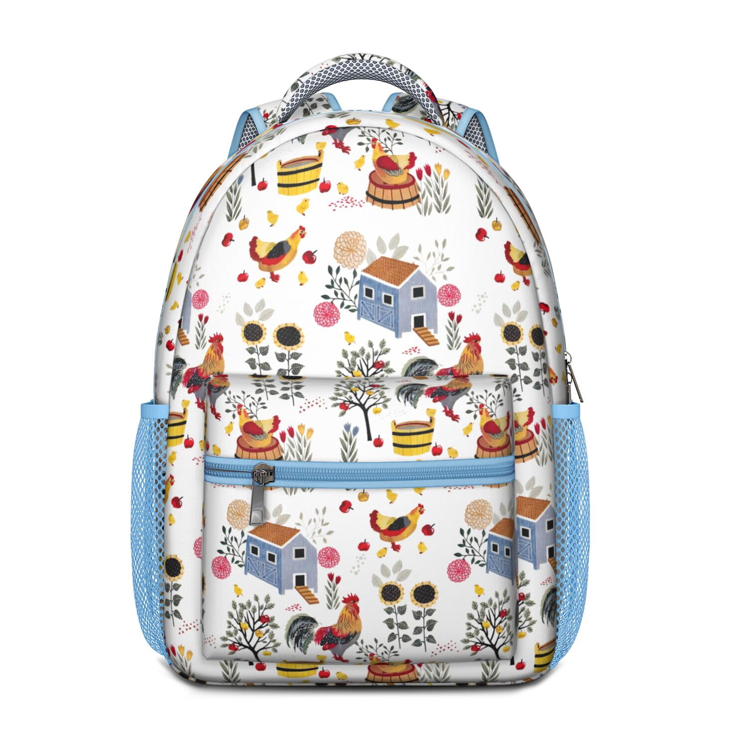 Farm Fresh Chicken and Eggs Art Backpack - Waterproof Bookbag for Teens ...