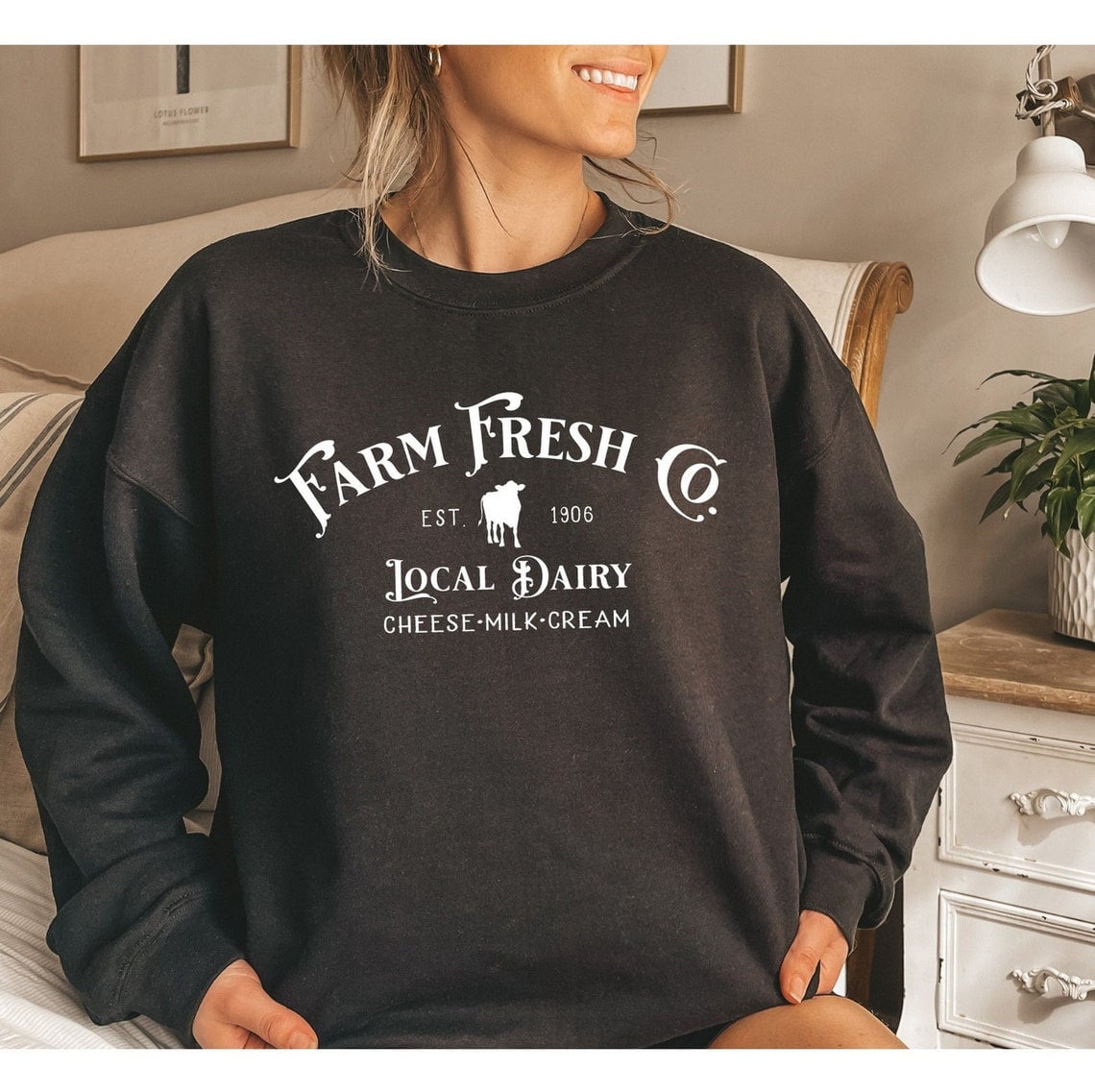 Farm Fresh Co Sweater, Local Dairy Sweatshirt, Farm Fresh Hoodie, Dairy ...