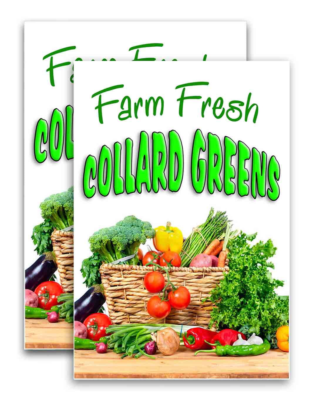 Farm Fresh Collard Greens (24" X 36") Vinyl Decal Only (Pack of 2 ...