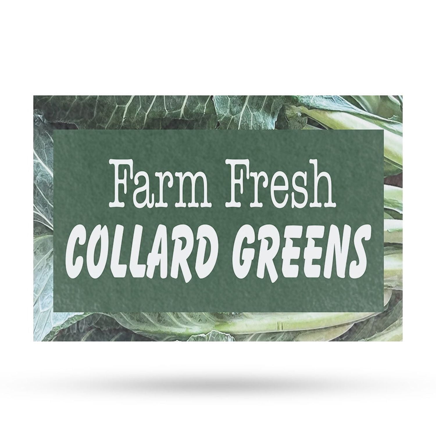 Farm Fresh Collard Greens Vinyl Decal 12 Inch x 16 Inch Weatherproof ...