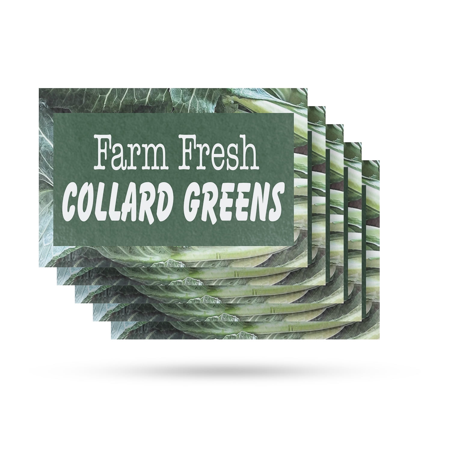 Farm Fresh Collard Greens Vinyl Decal 5 Pack of 12 Inch x 16 Inch ...